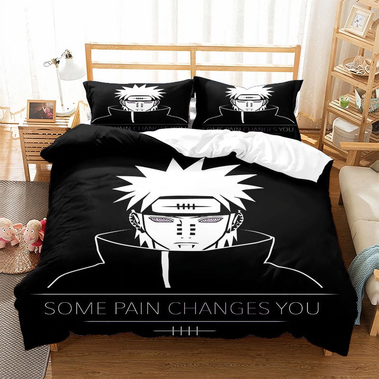 Anime Bed Duvet Cover Set, Akatsuki Soft Microfiber Anime Bedding Set ...