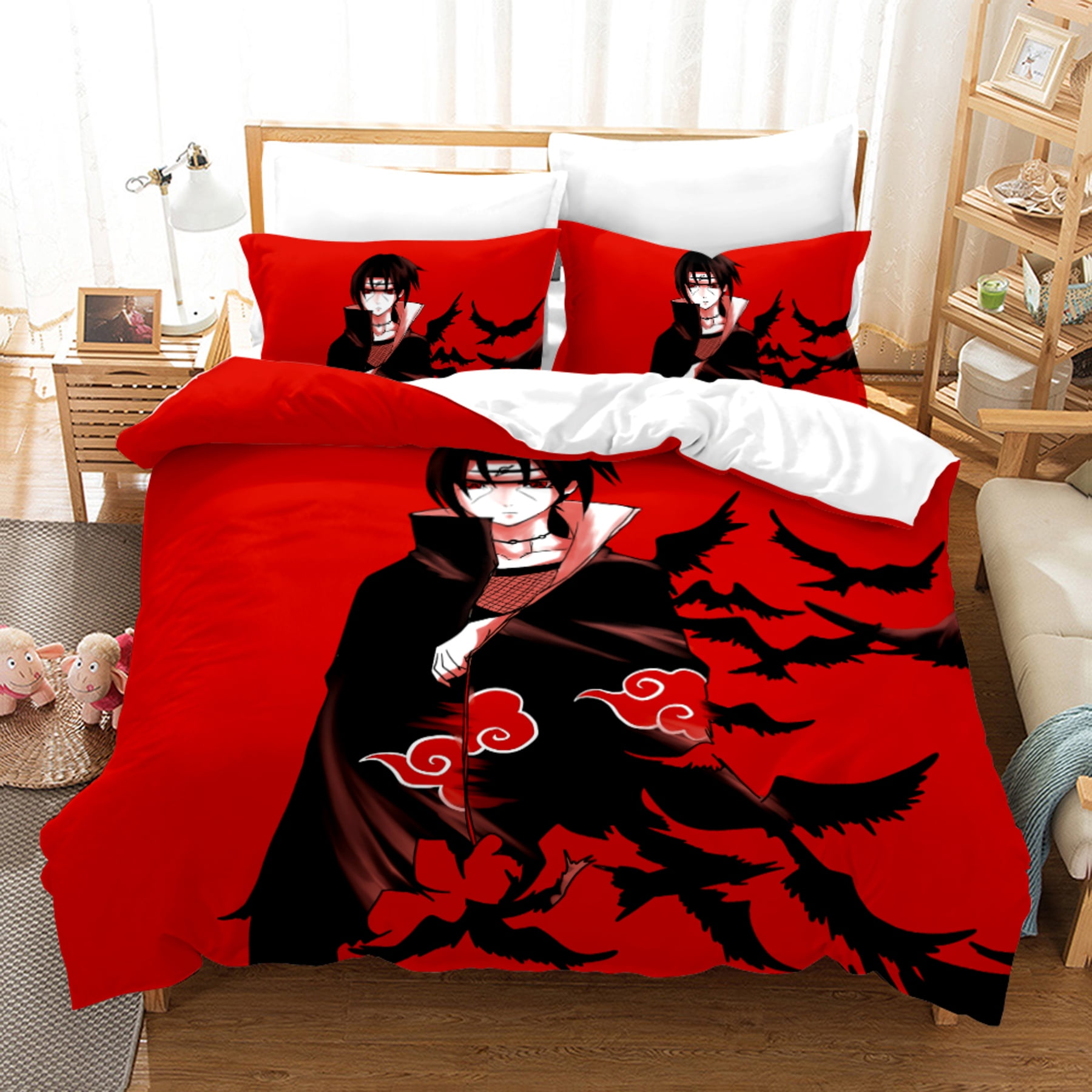 Anime Bedding Set Bold Red Background Perfect for Fans - Walmart.com
