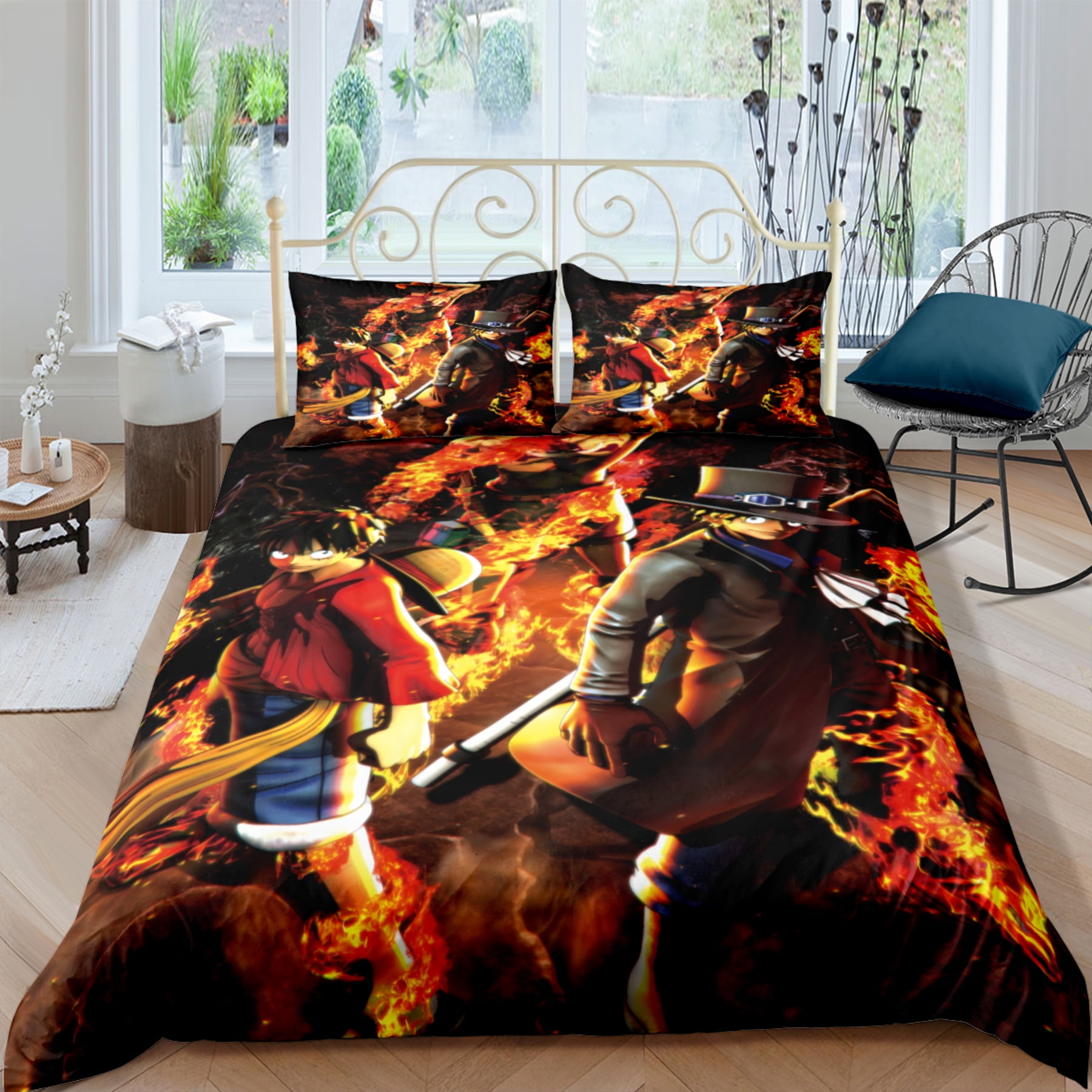 Anime Bedding Set Featuring Iconic Characters in Fierce Combat with ...