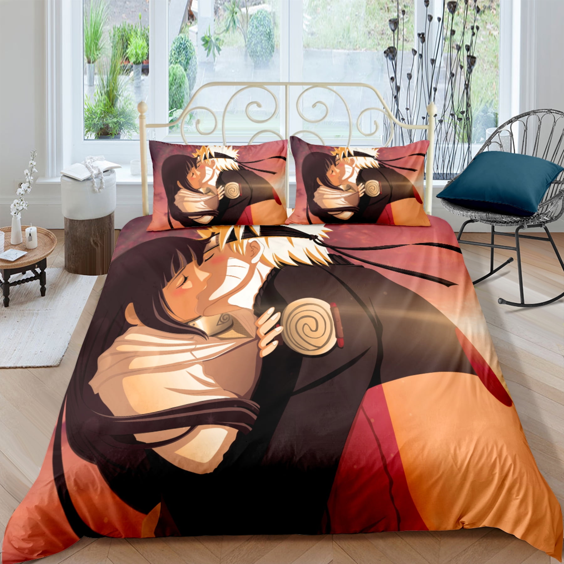 Anime Bedding Set Romantic Comforter & Pillowcases Sunset Gradient ...