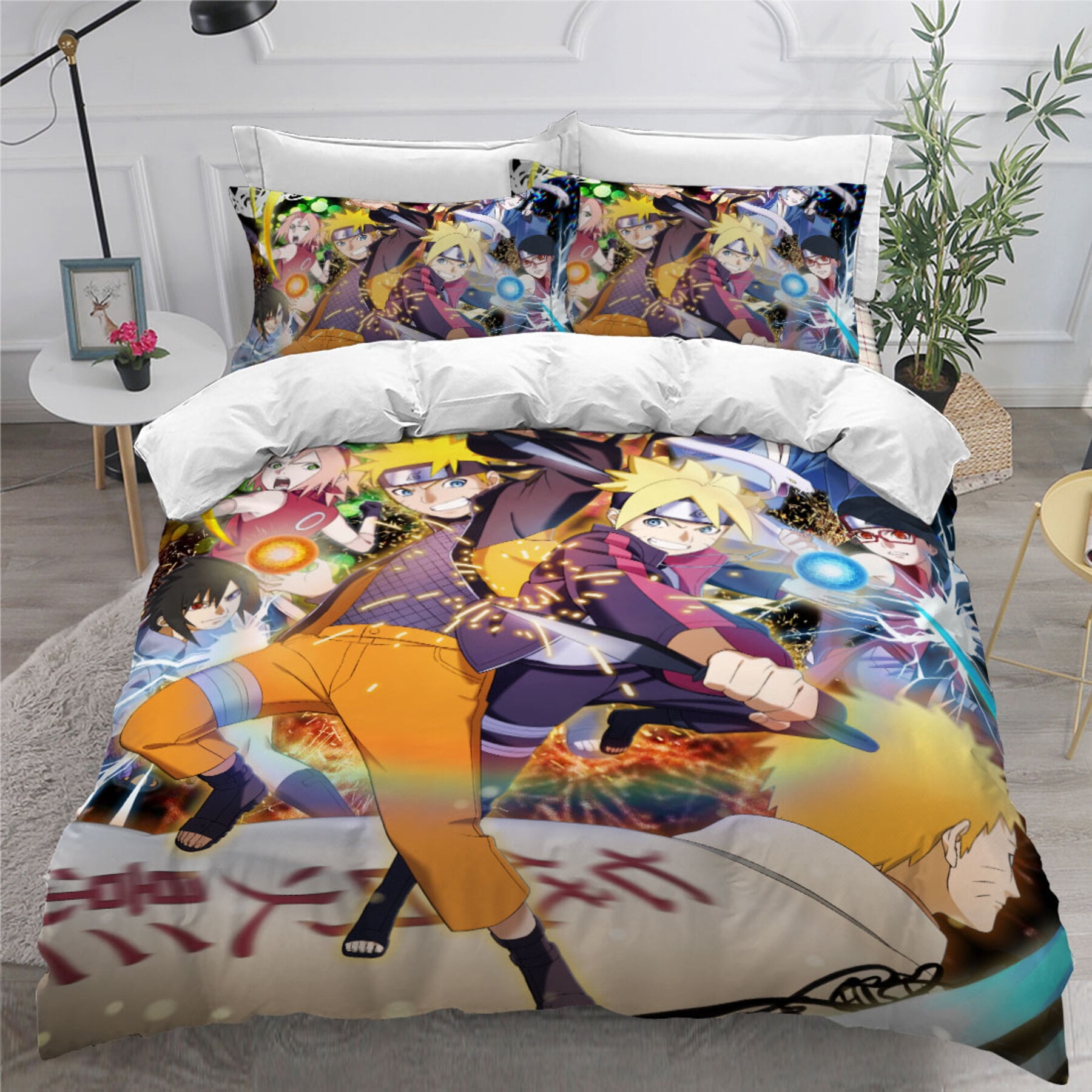 Anime Bedding Set Vibrant Comforter & Pillowcases Featuring Action ...