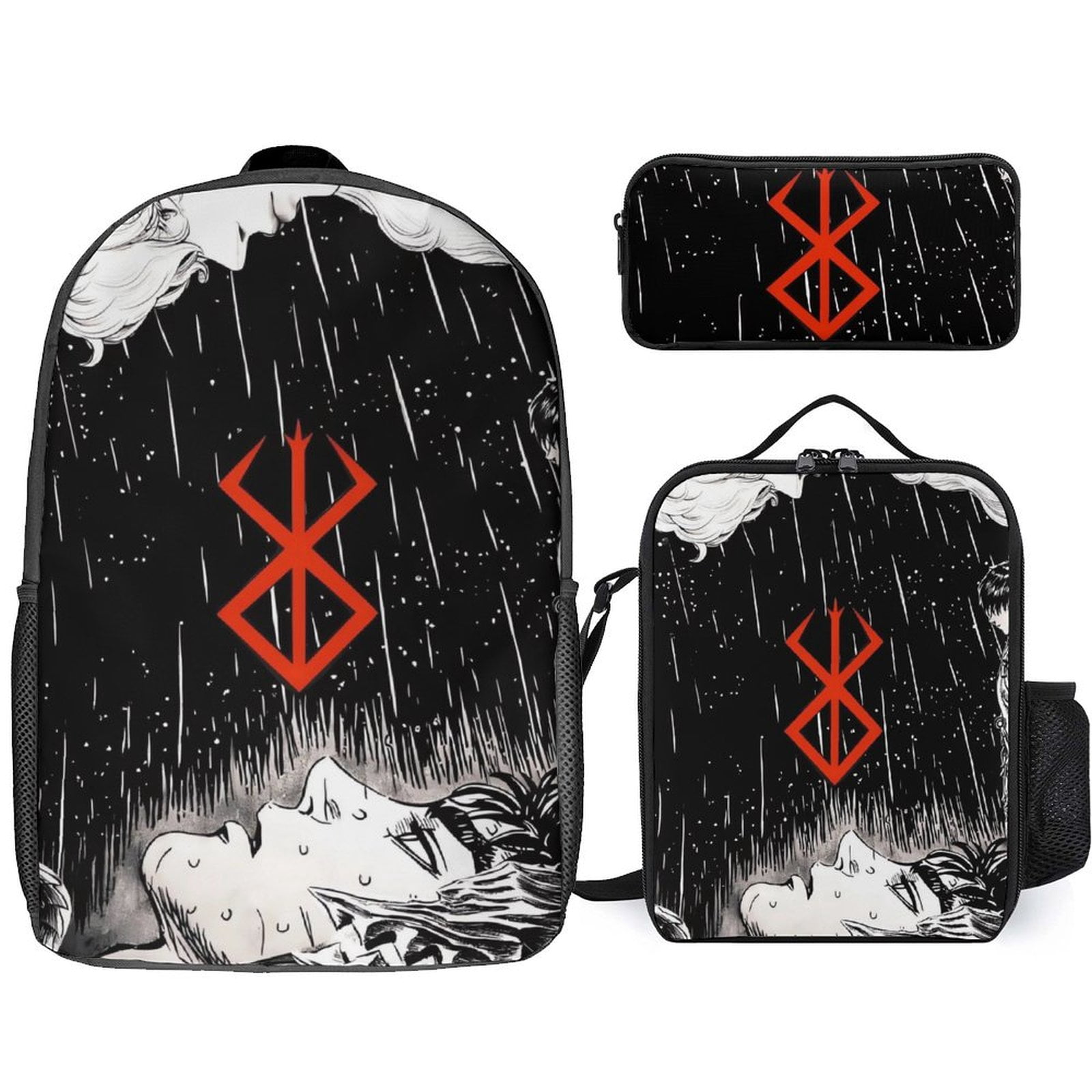 Anime Berserk Backpack 3 Piece Set Laptop Work Backpack Lunch Bag ...