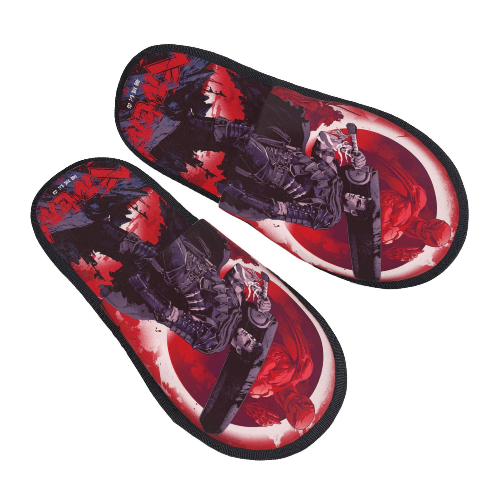 Anime Berserk Furry Slippers For Men Women Fuzzy House Slippers Winter ...