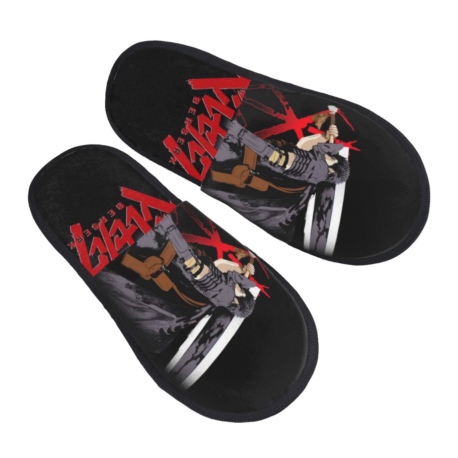 Anime Berserk Furry Slippers For Men Women Fuzzy House Slippers Winter ...