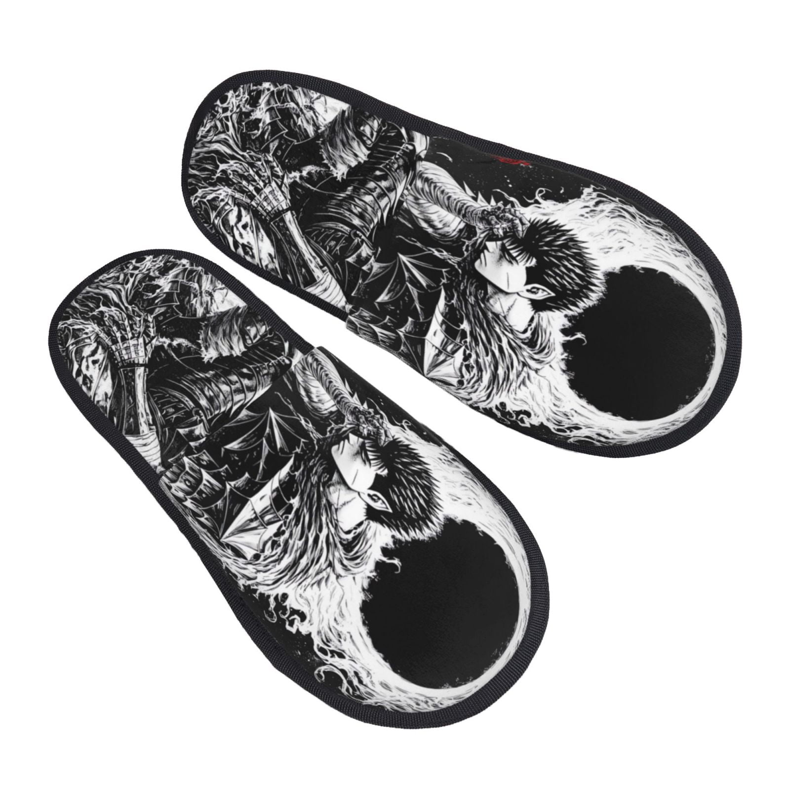 Anime Berserk Furry Slippers For Men Women Fuzzy House Slippers Winter ...