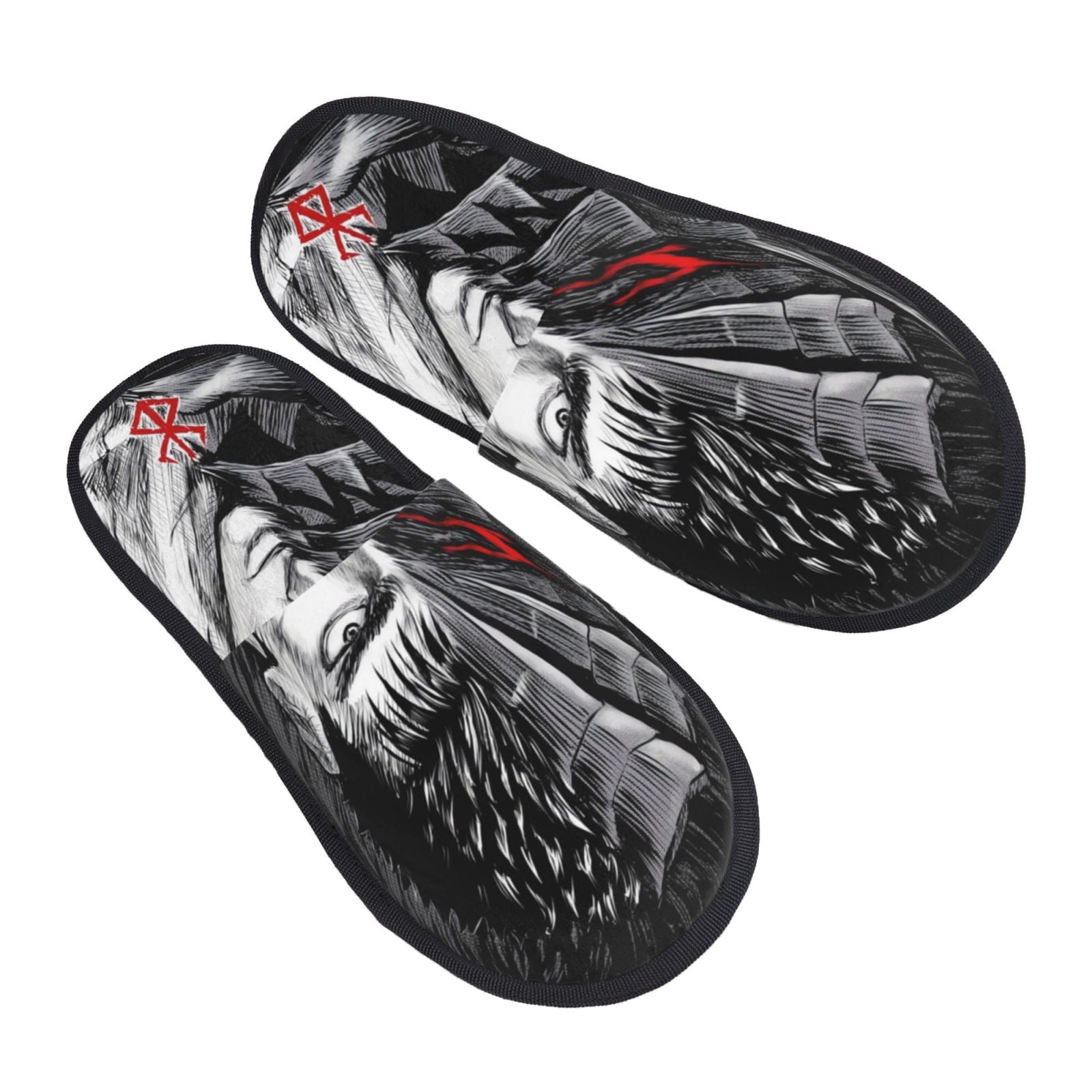 Anime Berserk Furry Slippers For Men Women Fuzzy House Slippers Winter ...