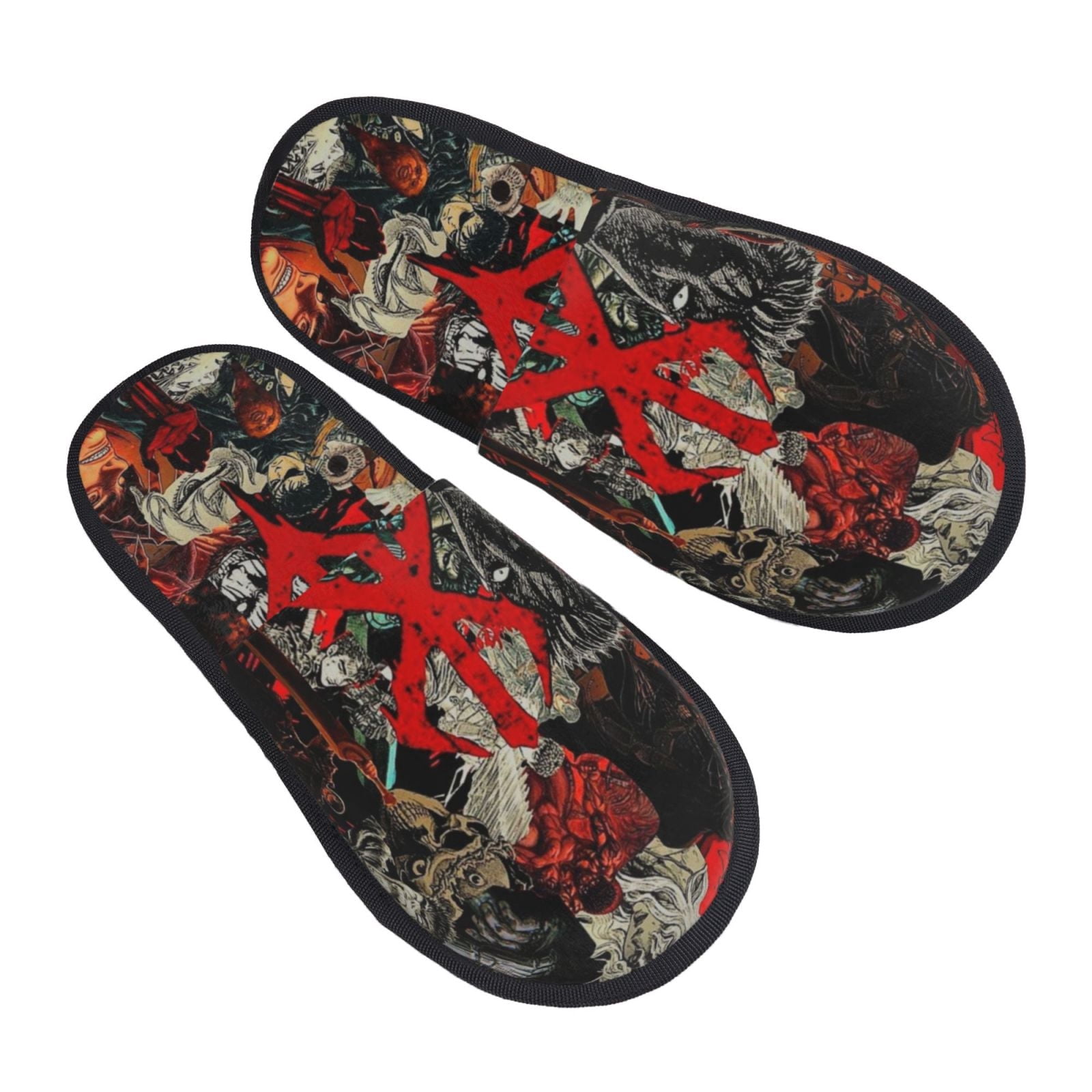 Anime Berserk Furry Slippers For Men Women Fuzzy House Slippers Winter ...