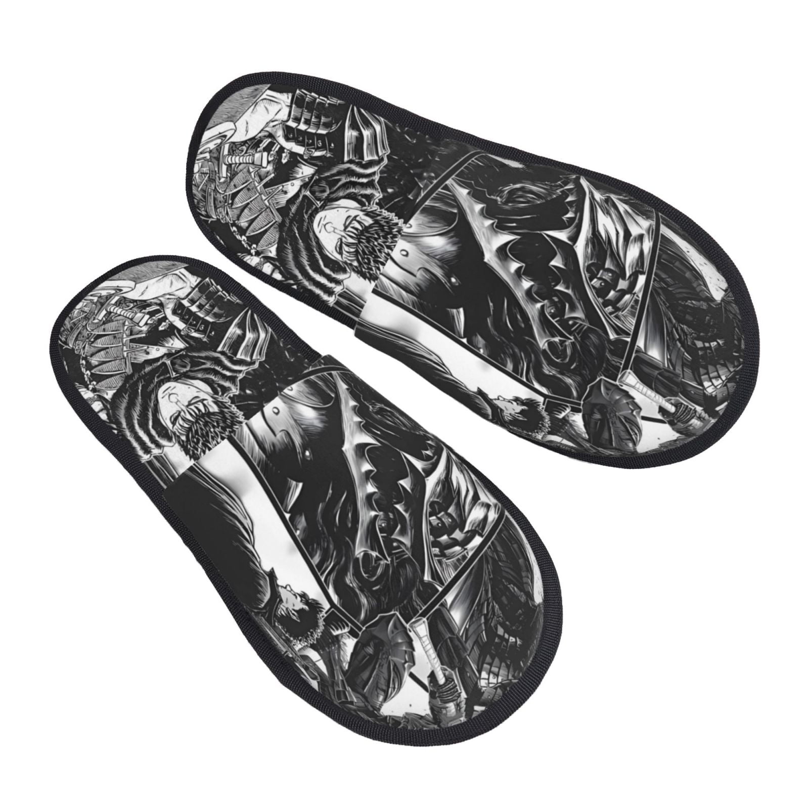 Anime Berserk Furry Slippers For Men Women Fuzzy House Slippers Winter ...