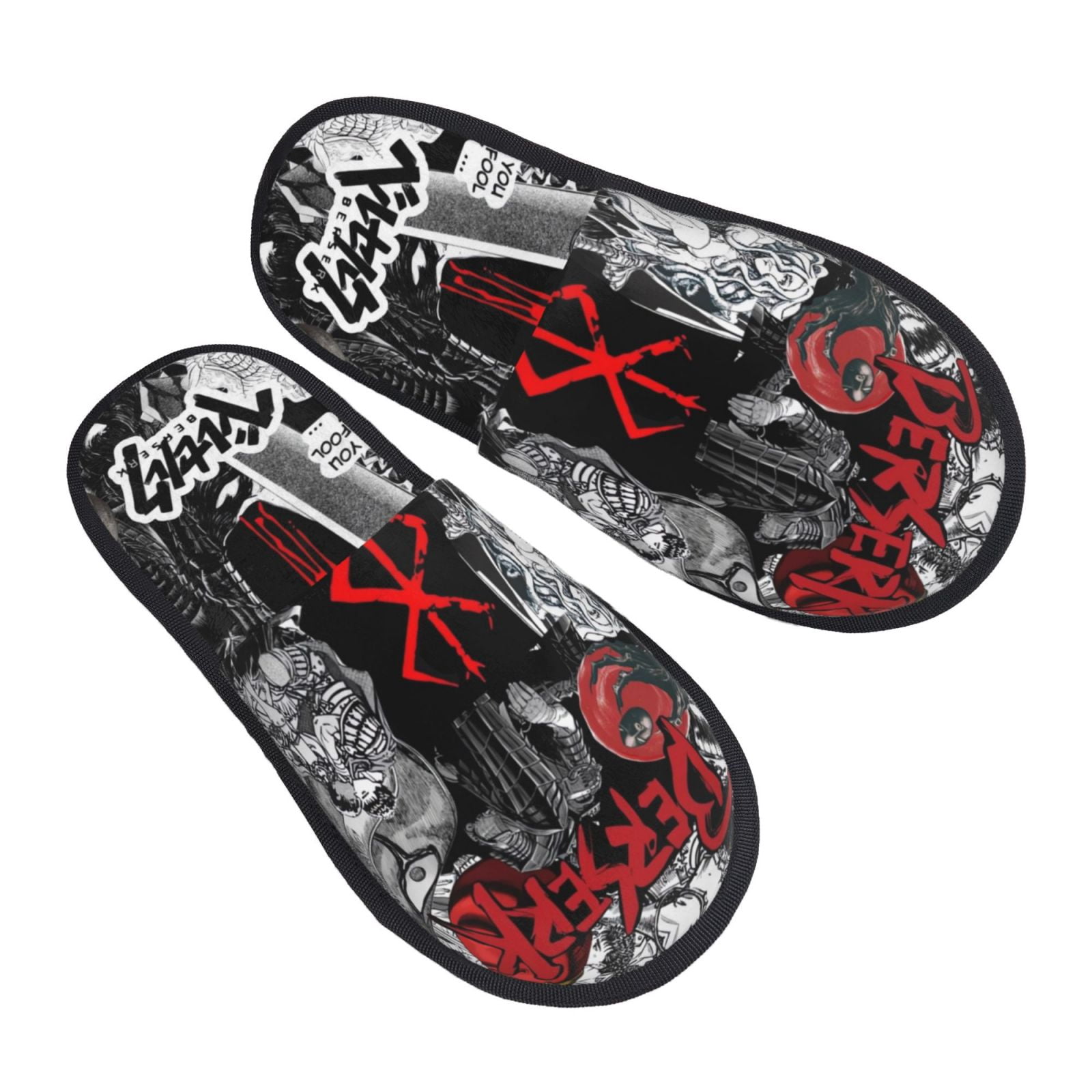 Anime Berserk Furry Slippers For Men Women Fuzzy House Slippers Winter ...