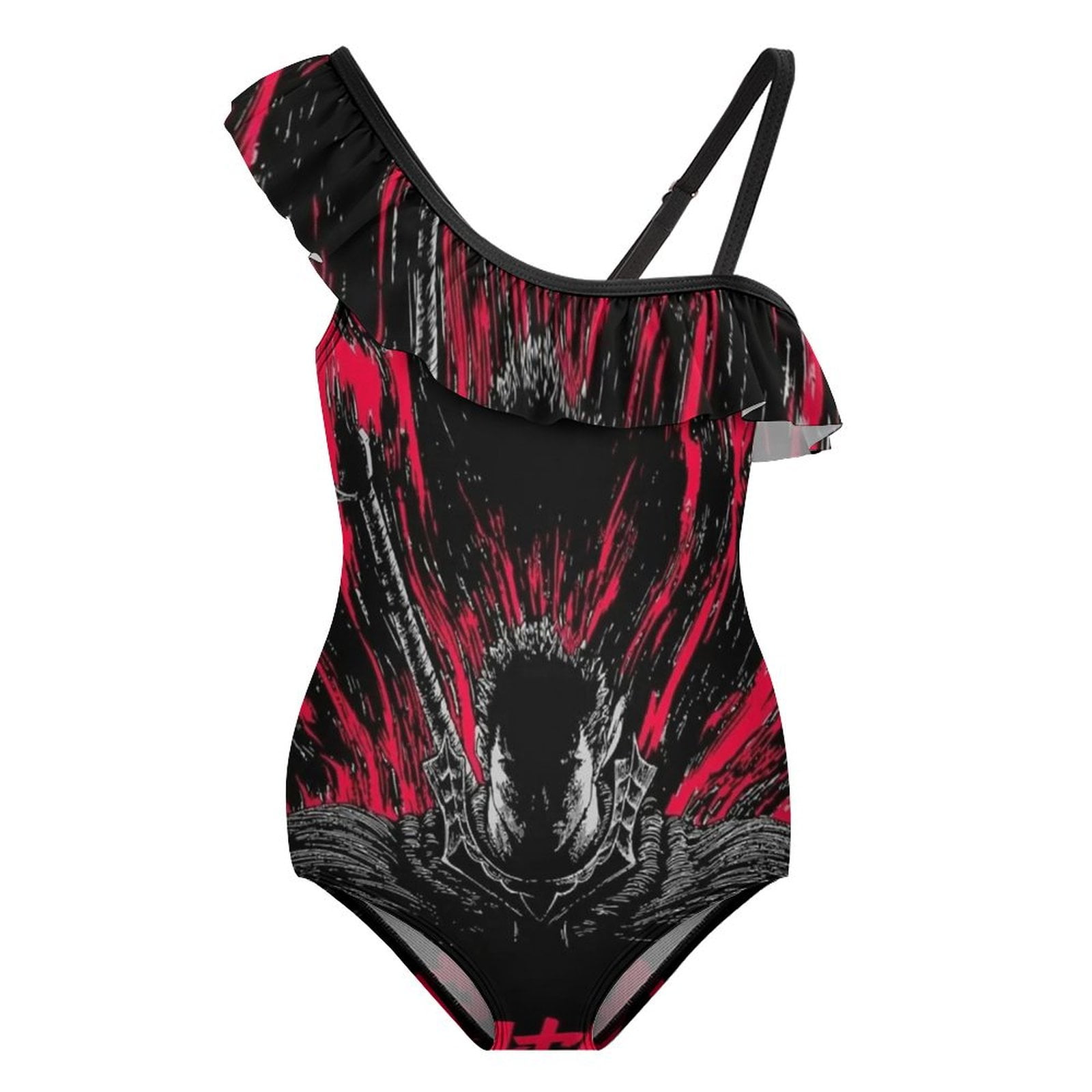 Anime Berserk One-Piece Swimsuit for Girls Adjustable One Shoulder ...