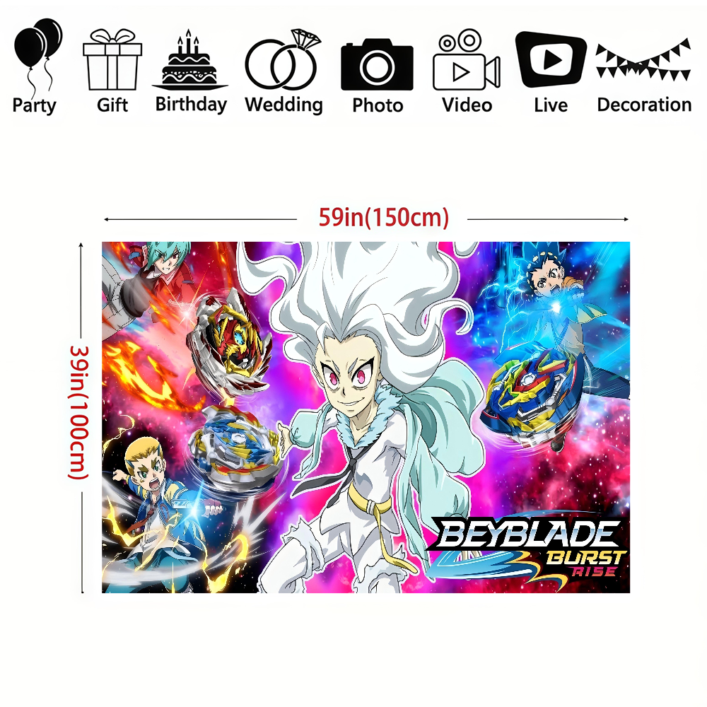 Anime Beyblade B-burst Backdrop Tropical Summer Photography Background ...