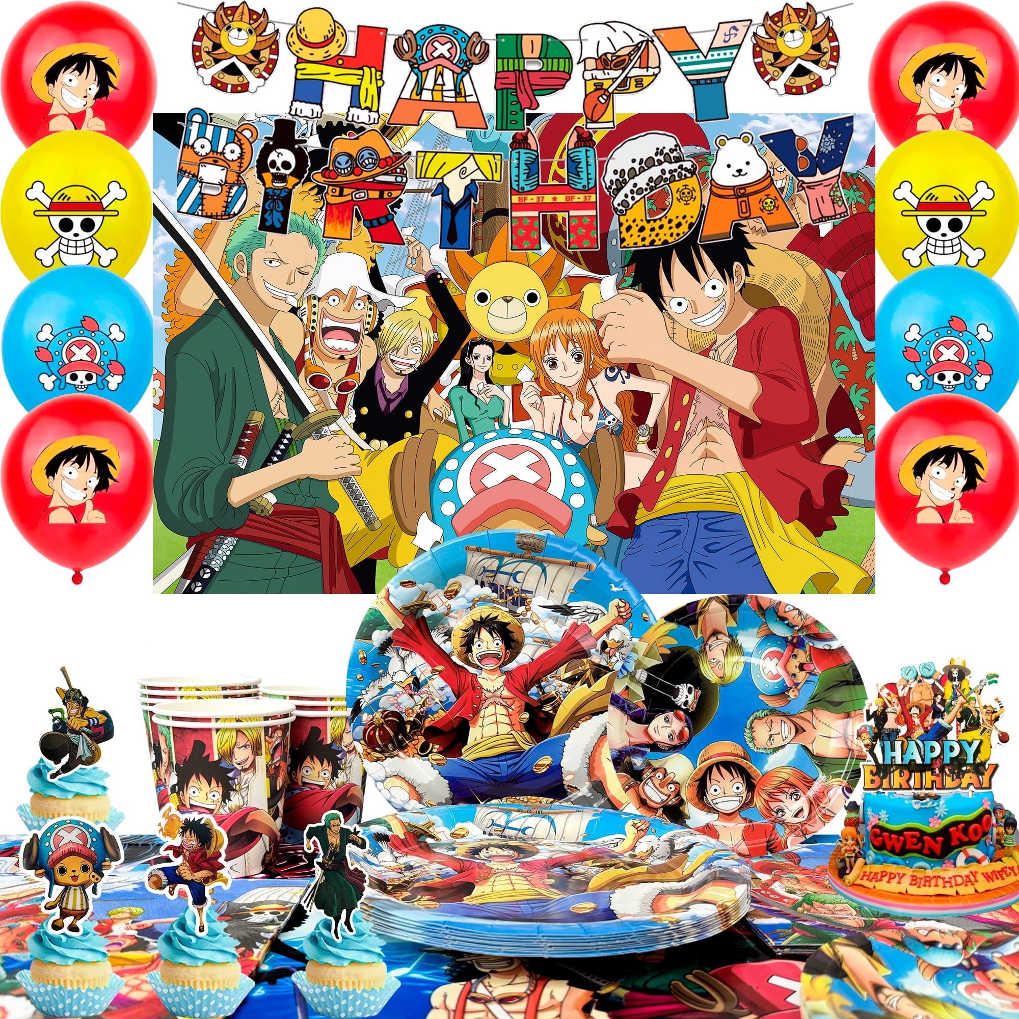 Anime Birthday Decorations for Kids,112pcs Anime Party Decorations ...