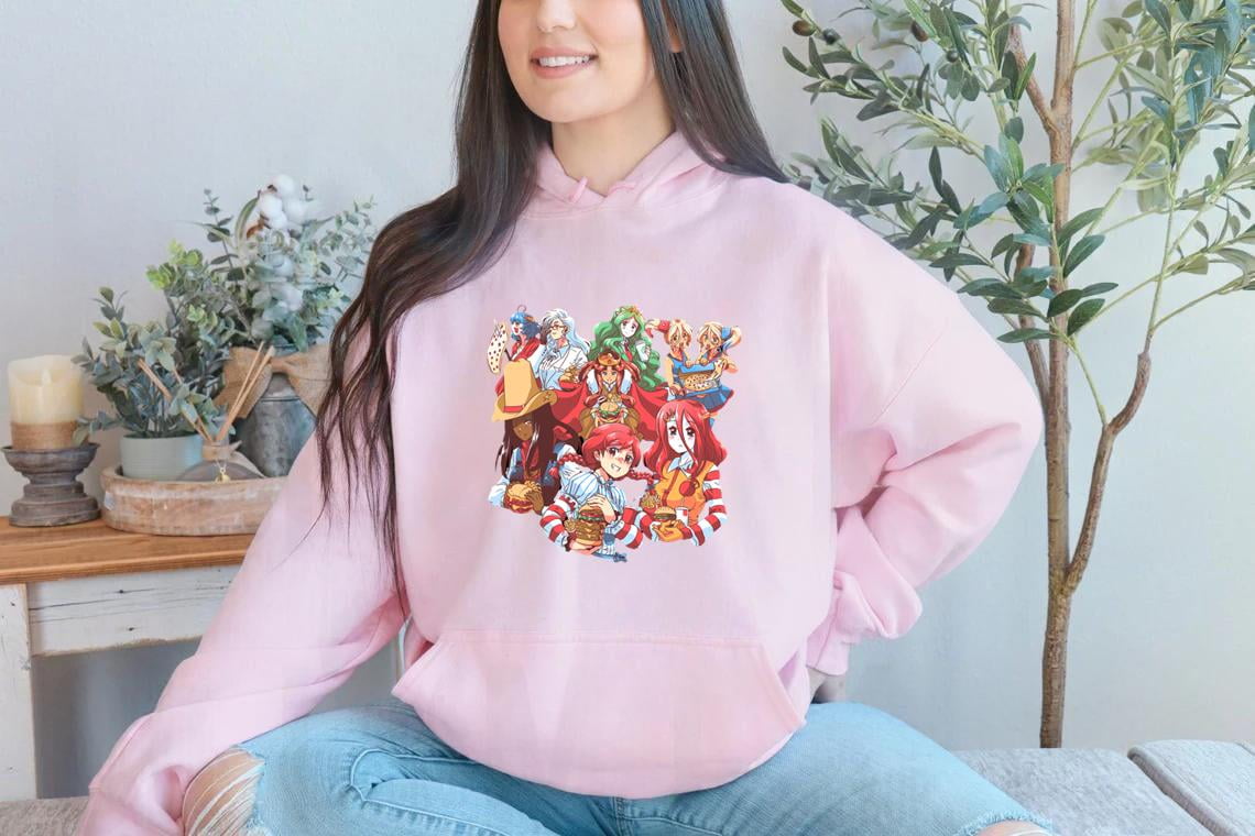 Anime Bites Hoodie Fast Food Waifus Combo Graphic Style, for men ...