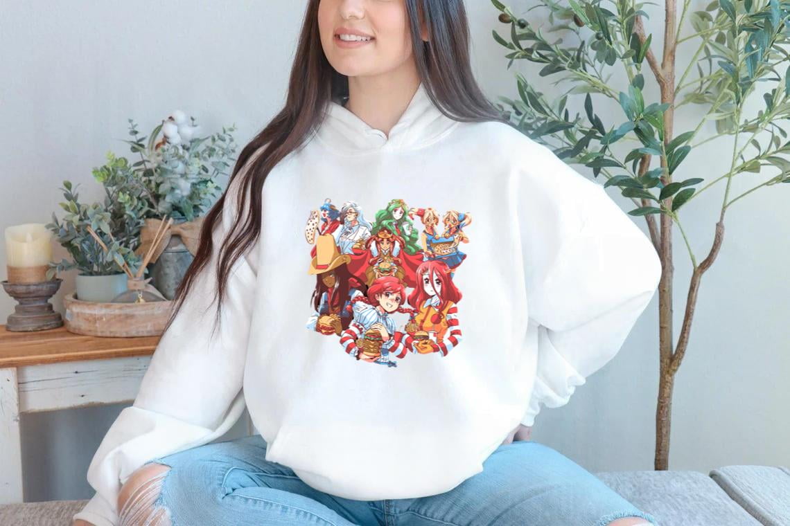 Anime Bites Hoodie Fast Food Waifus Combo Graphic Style, for men ...
