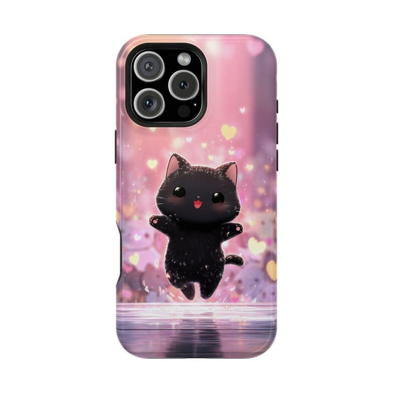 Anime Black Cat Dancing Cartoon Style Fun Art Design Case with iPhone ...