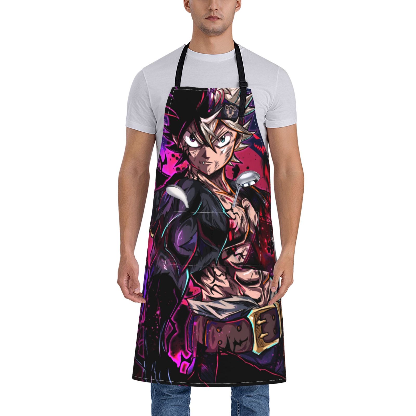 Anime Anime Black Clover Bib Apron Waterdrop Resistant Adjustable For ...