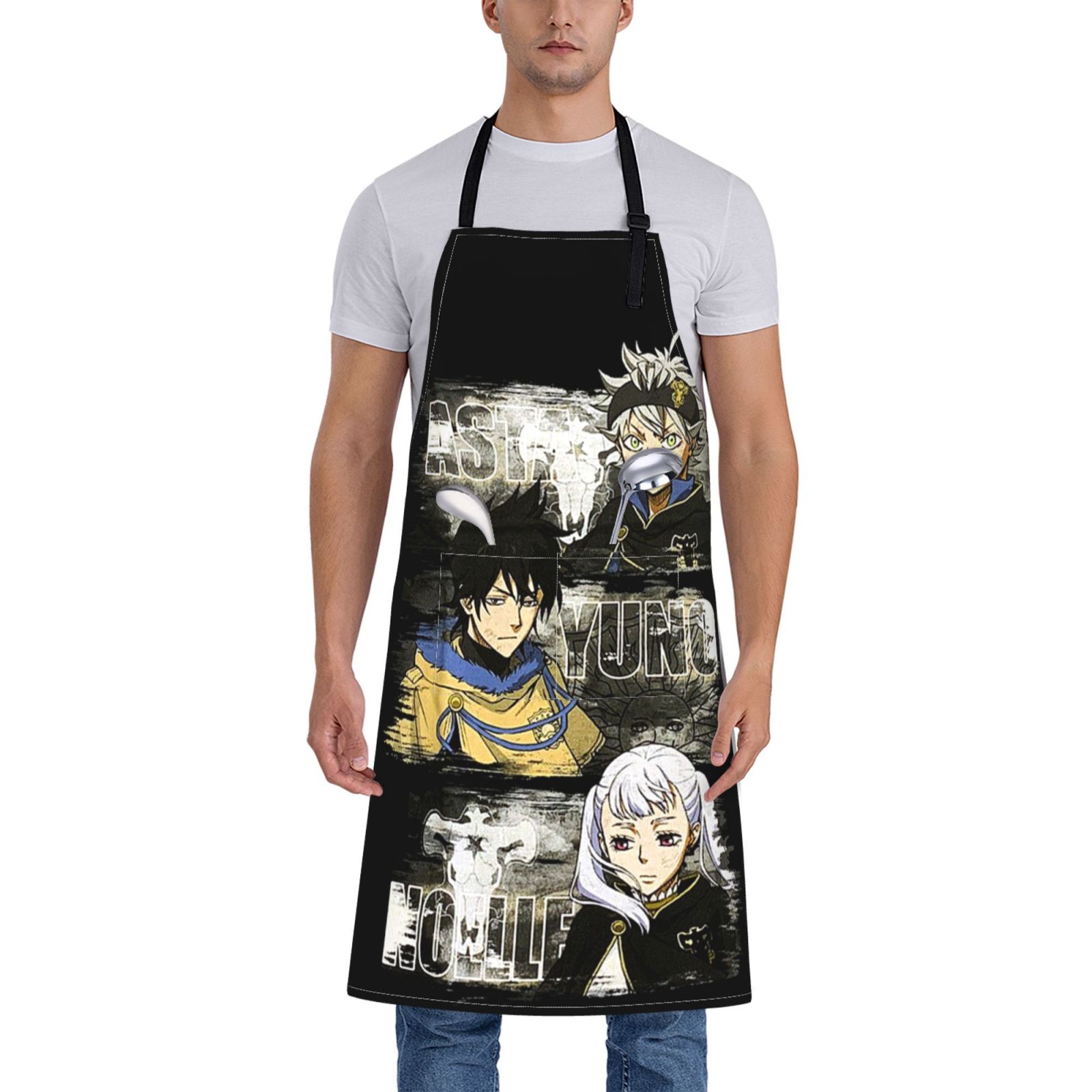 Anime Anime Black Clover Bib Apron Waterdrop Resistant Adjustable For ...
