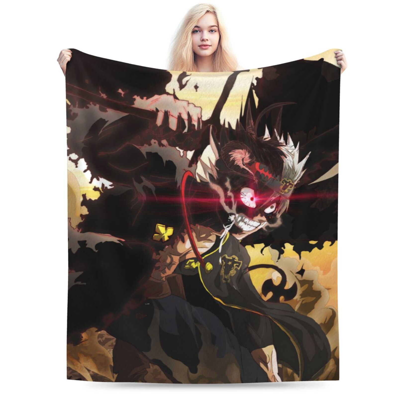 Anime Black Clover Blanket Cartoon Decorative Throw Blanket Soft Cozy ...
