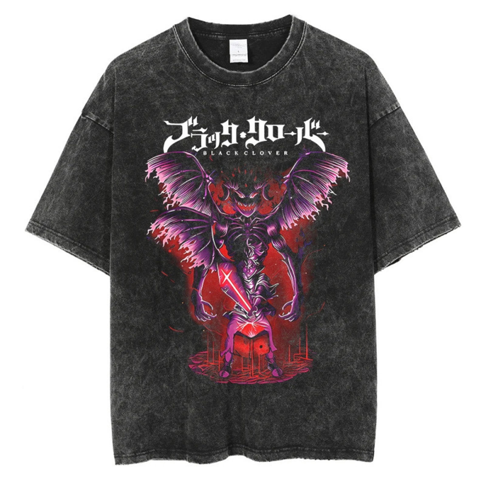 Anime Black Clover Casual T-shirt Streetwear Asta Short Sleeve Blouse ...