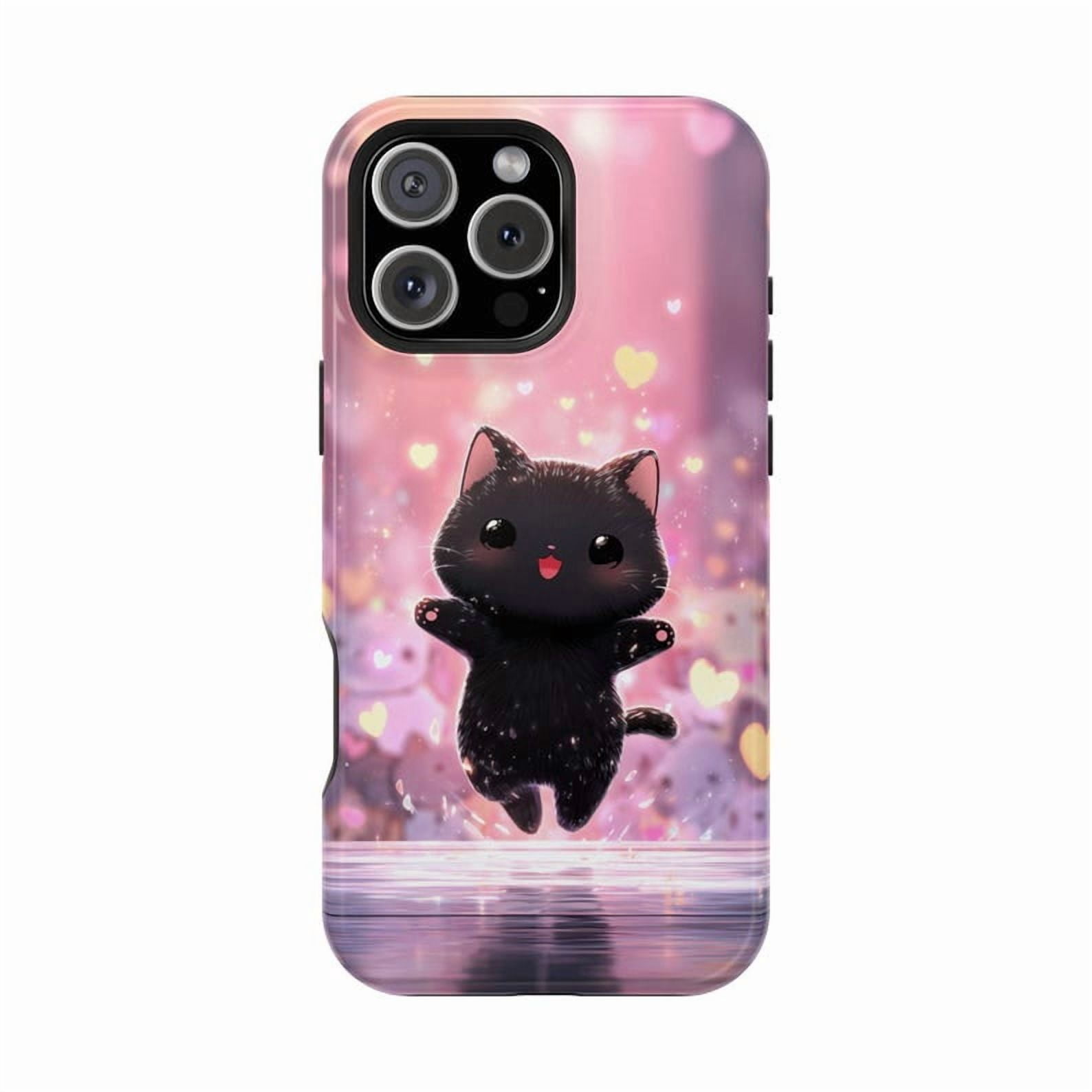 Anime Black Kitty Cat Dancing Cartoon Style Phone Case for 17 16 15 14 ...