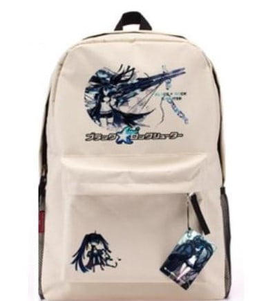 Anime Black Rock Shooter Vocaloid Full Size School Backpack White ...