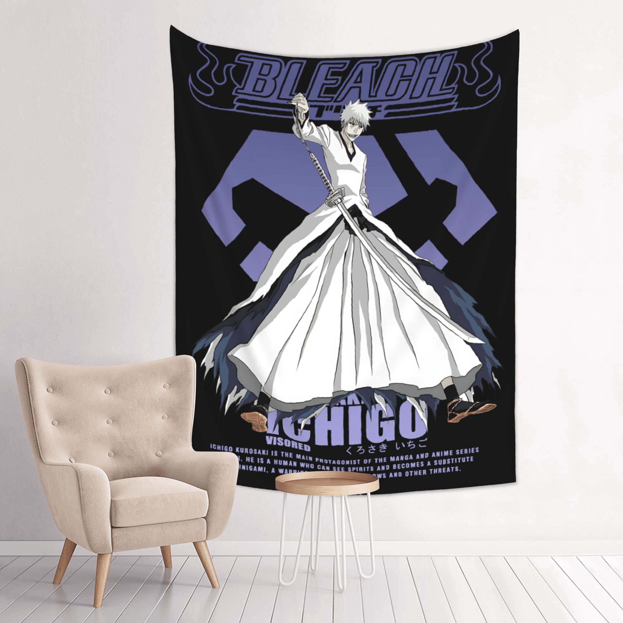 Anime Bleach Kurosaki Ichigo Tapestry Indian Wall Hanging Tapestries ...