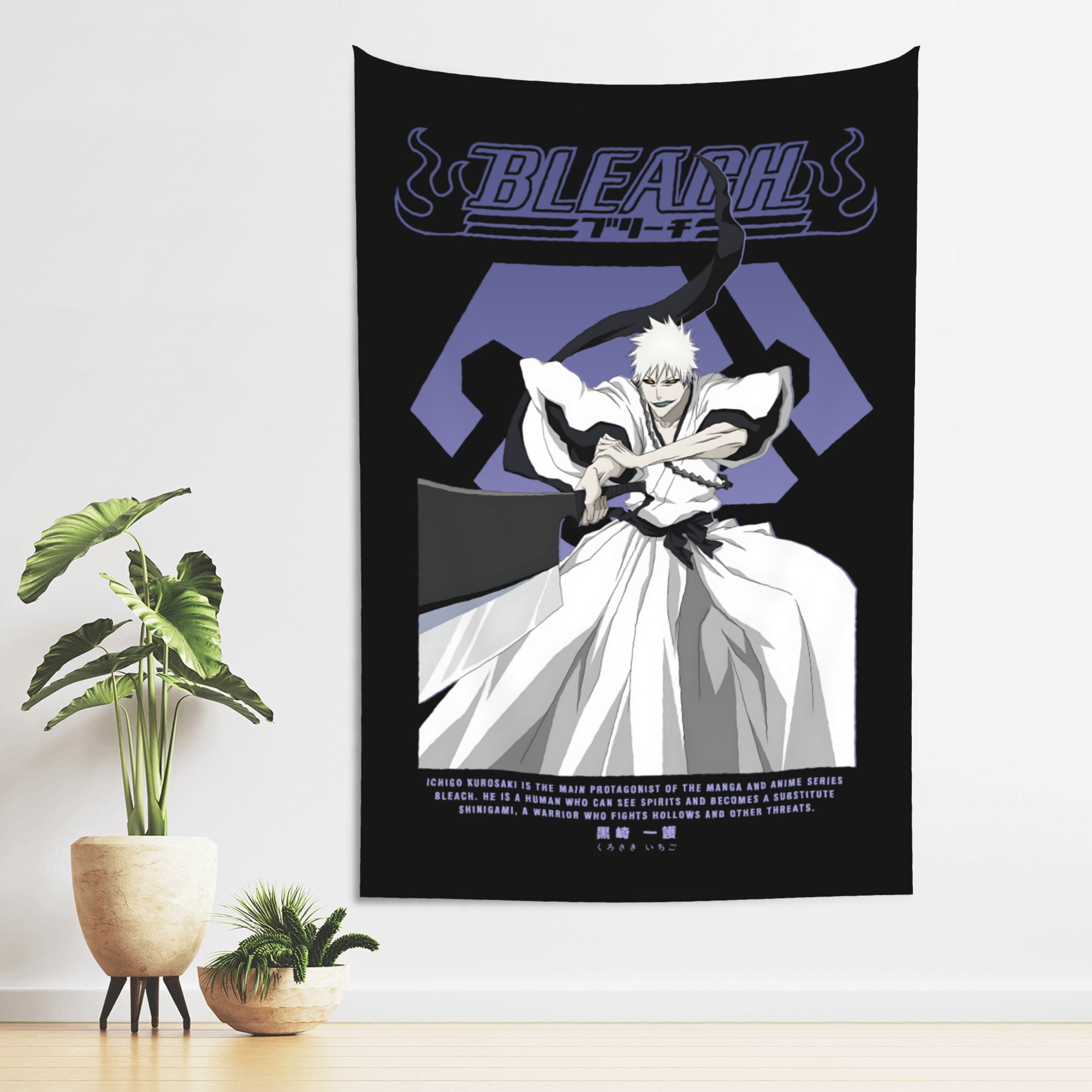 Anime Bleach Kurosaki Ichigo Tapestry Indian Wall Hanging Tapestries ...