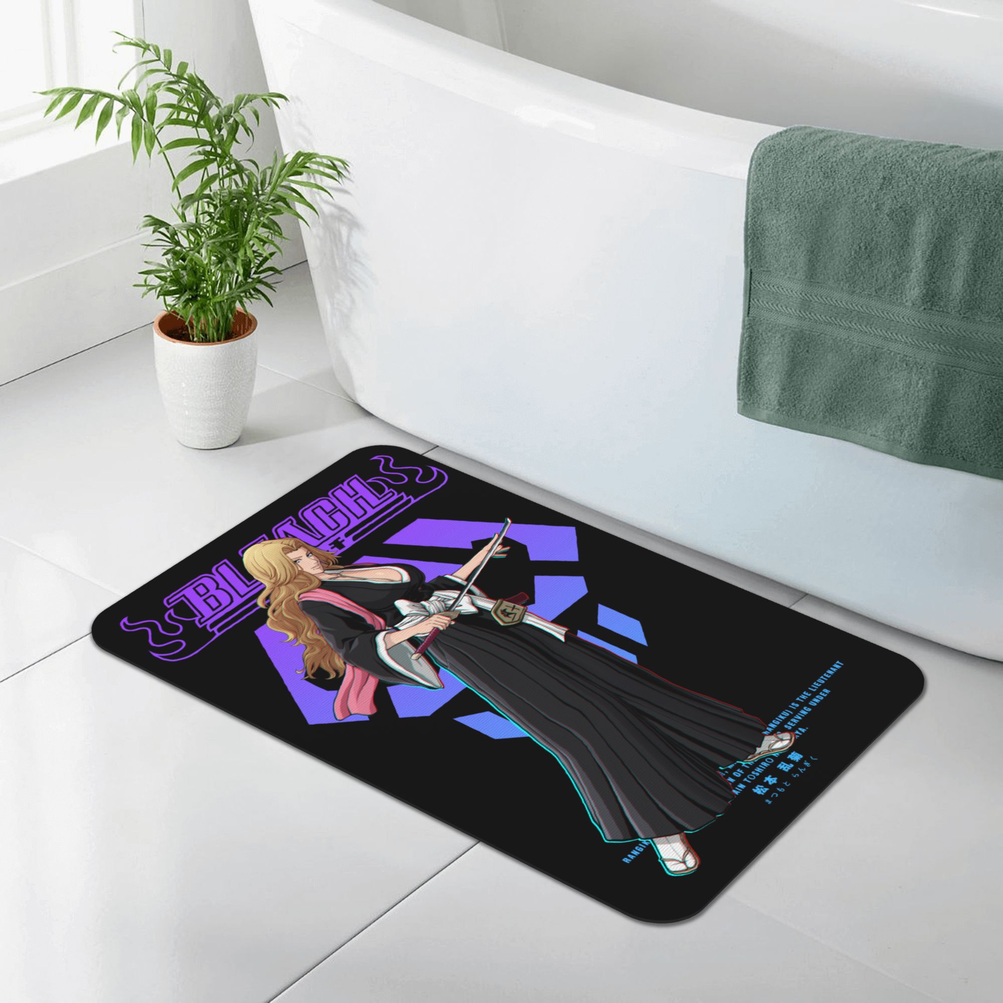 Anime Bleach Matsumoto Rangiku Bath Mat Diatomaceous Earth Shower Mat ...