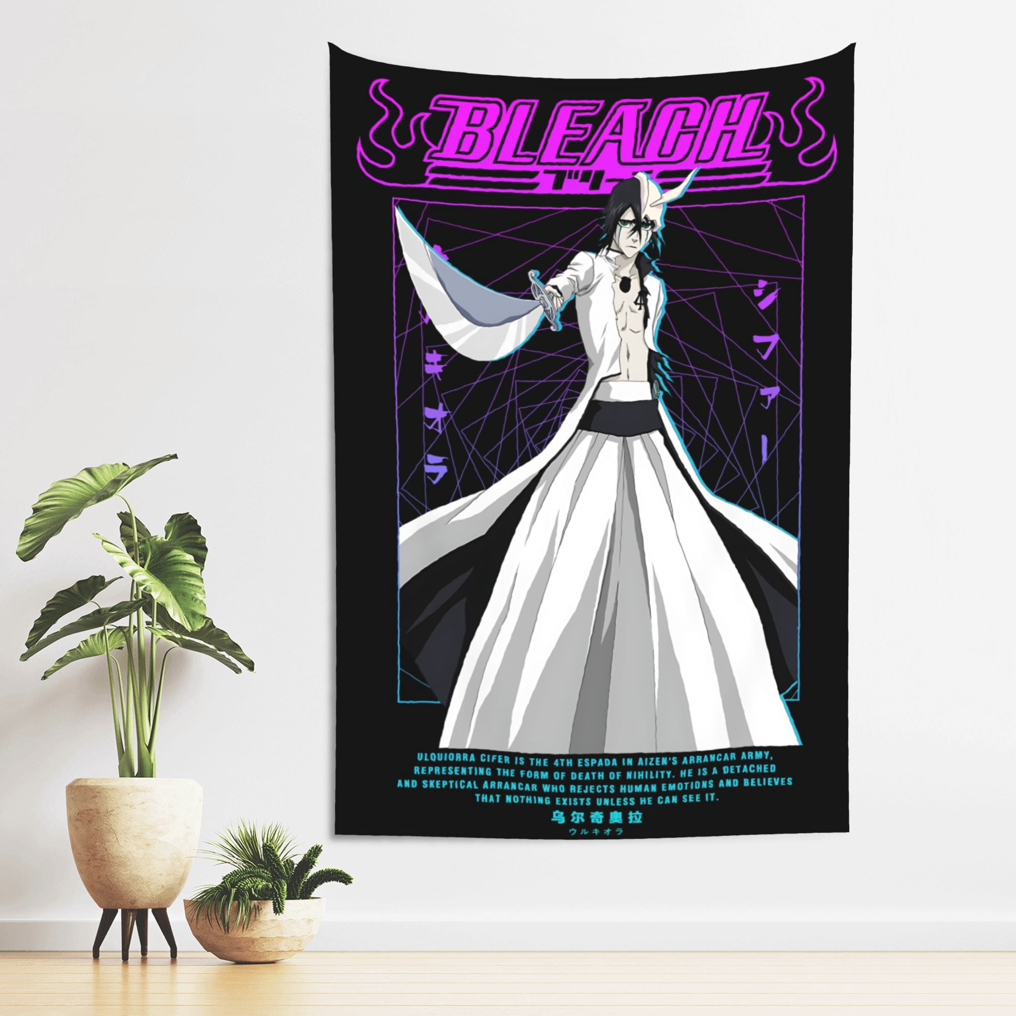 Anime Bleach Ulquiorra Tapestry Indian Wall Hanging Tapestries Room ...