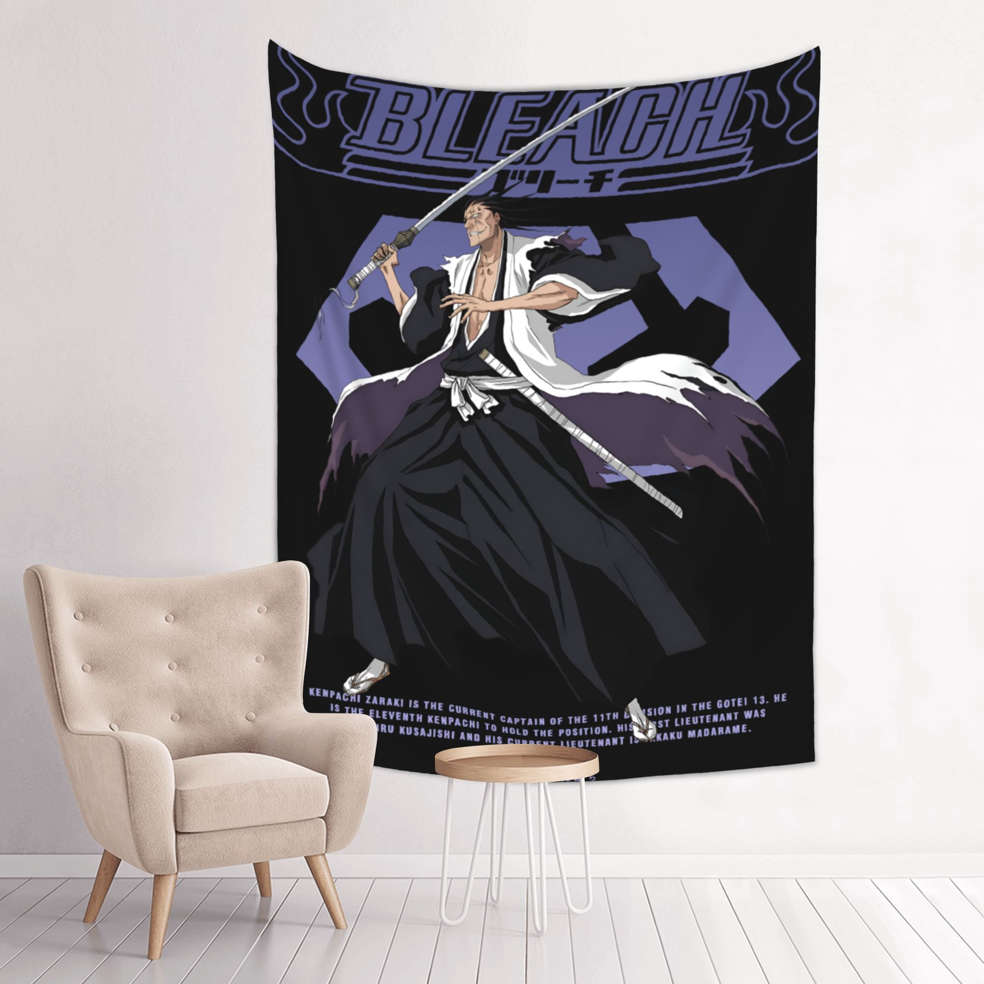Anime Bleach Zaraki Kenpachi Tapestry Indian Wall Hanging Tapestries ...
