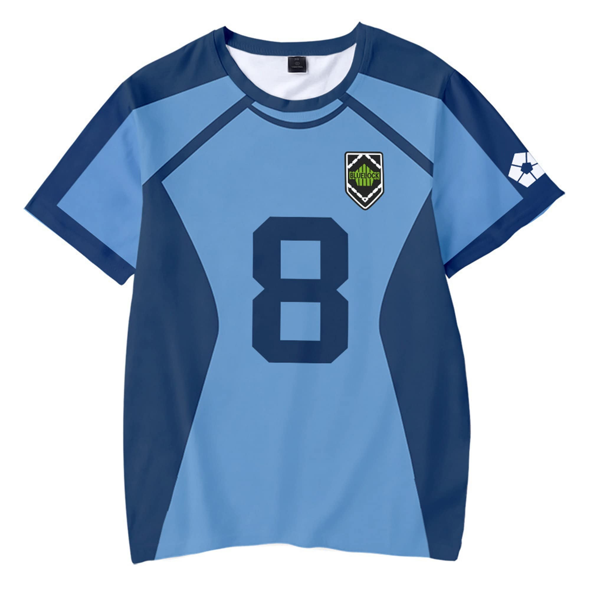 Anime Blue Lock T-Shirt Yoichi Isagi Cosplay Shirt 3D Printing Short ...
