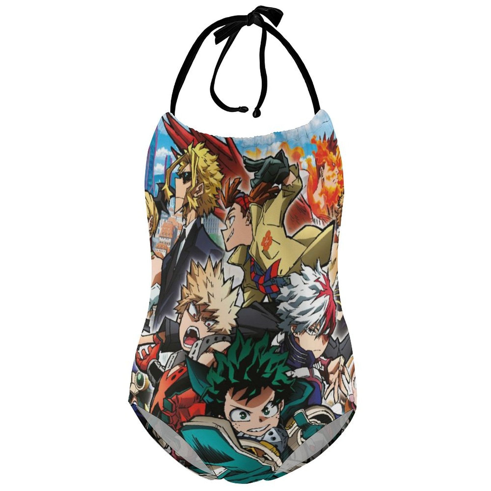 Anime Boku No Hero Children's One-piece Swimwear Halterneck Swimsuit ...