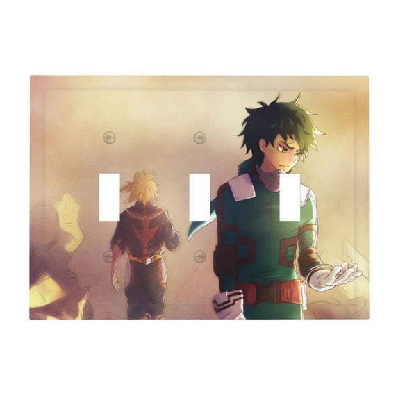 Anime Boku No Hero Wall Plate Cover 3 Gang Toggle Decorative Light ...