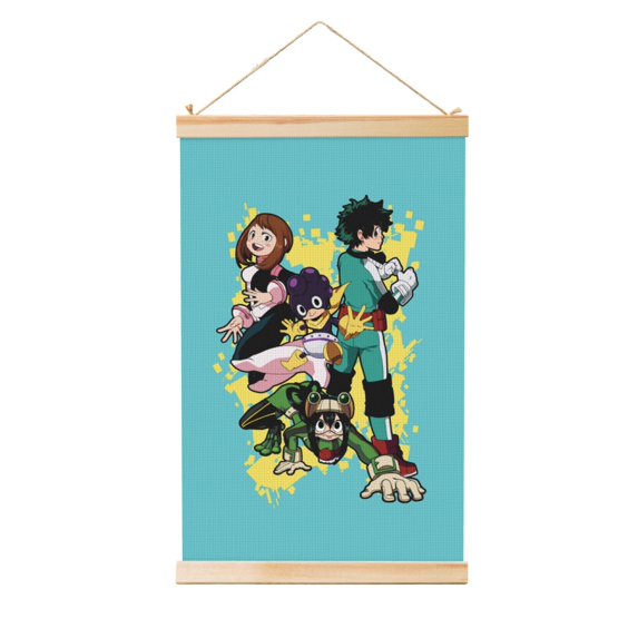 Anime Boku No Hero Wooden Shaft Hanging Poster Canvas Wall Hanging ...
