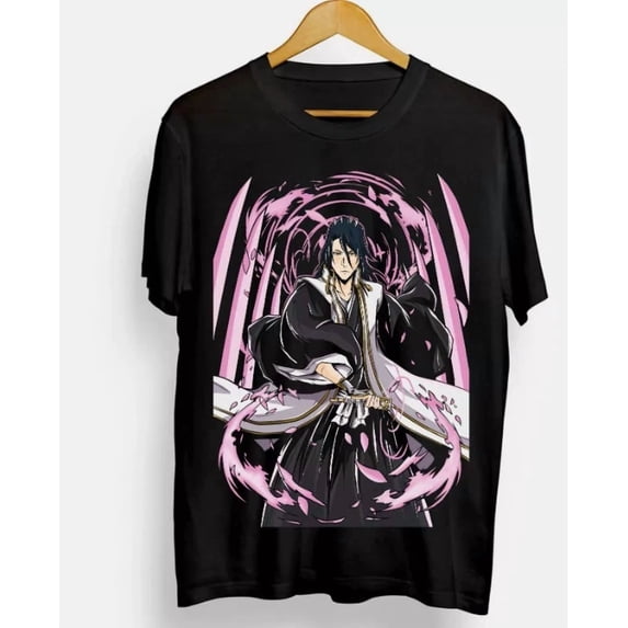 Anime Byakuya Kuchiki Bleach Manga Black T Shirt Size S - 5XL - Walmart.com
