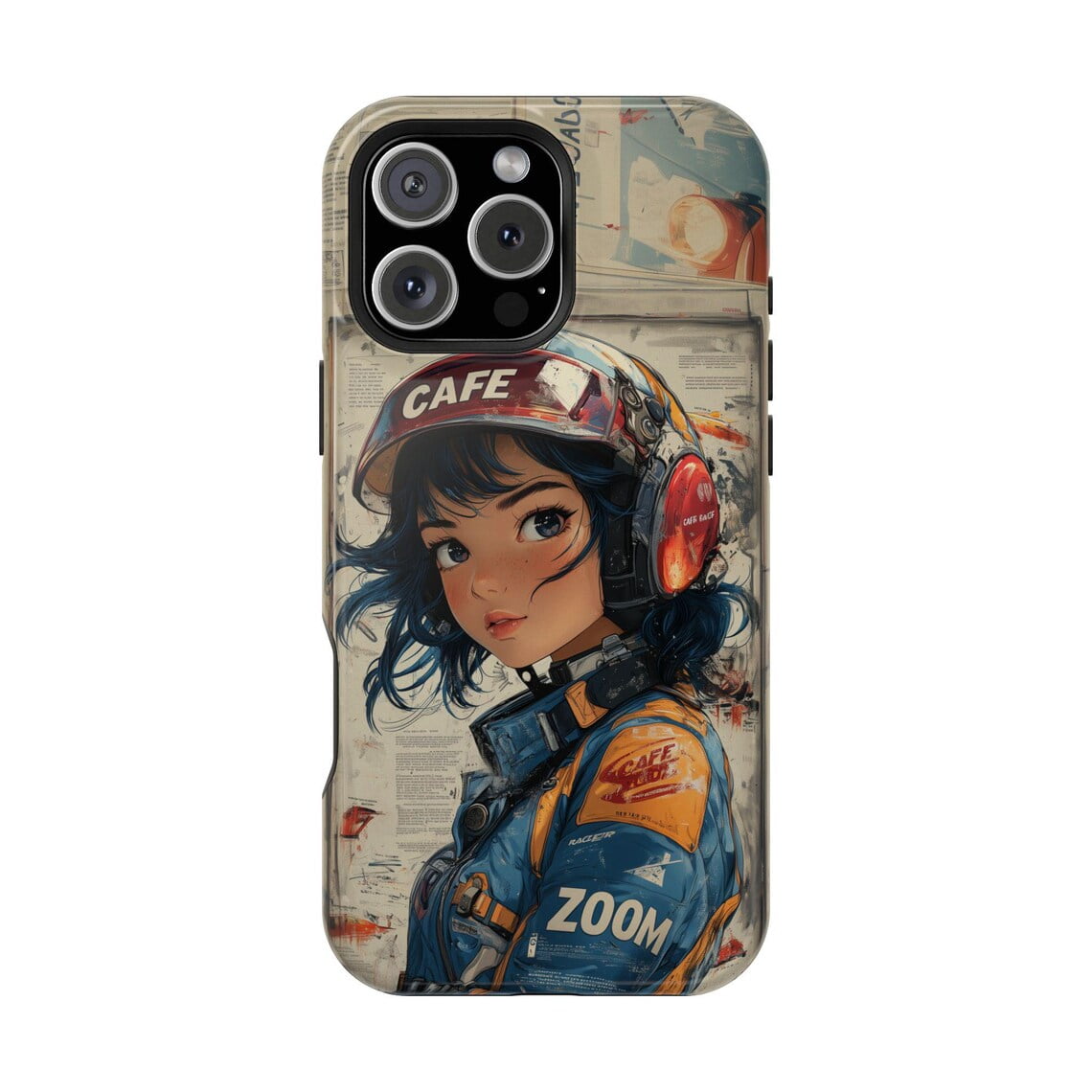 Anime Cafe Racer Vintage Magazine Graphic Art Phone Case with iPhone 17 ...