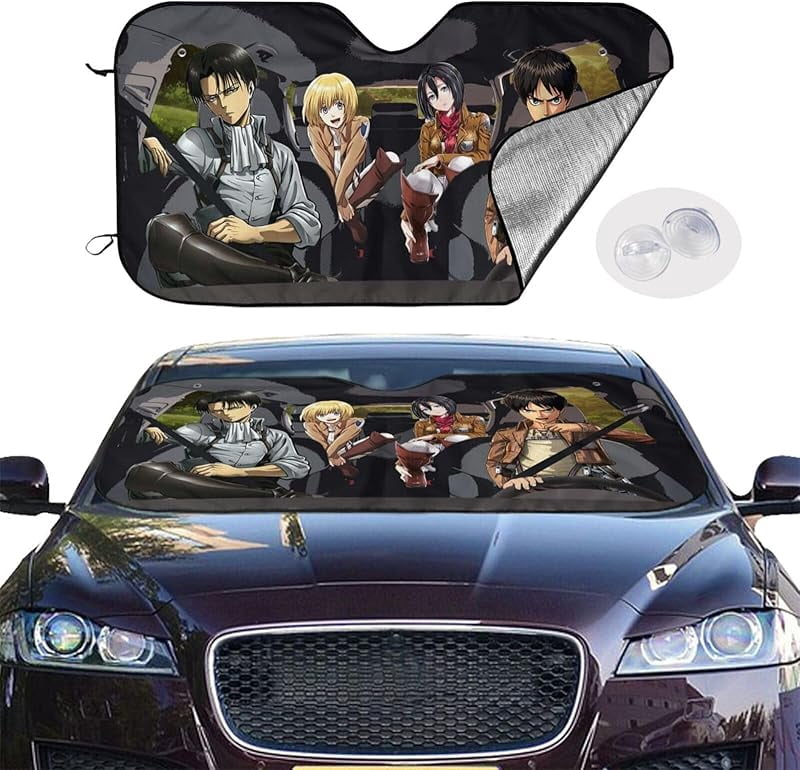 Anime Car Windshield Sun Shade for Auto - Front Window Sun Shade Visor ...