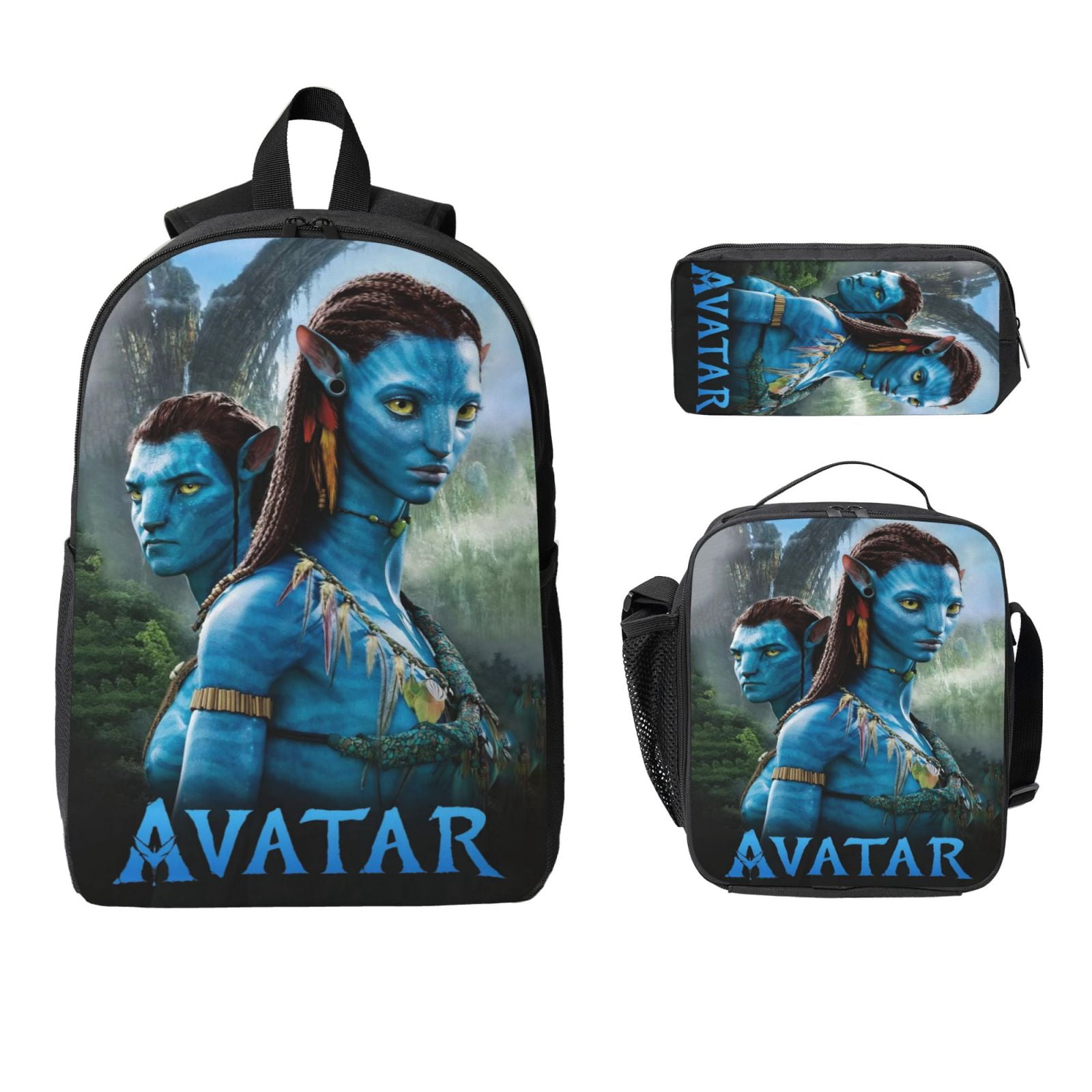 Anime Cartoon Avatar 3Pcs Game Backpack Set, 17Inch Daypack with Lunch ...