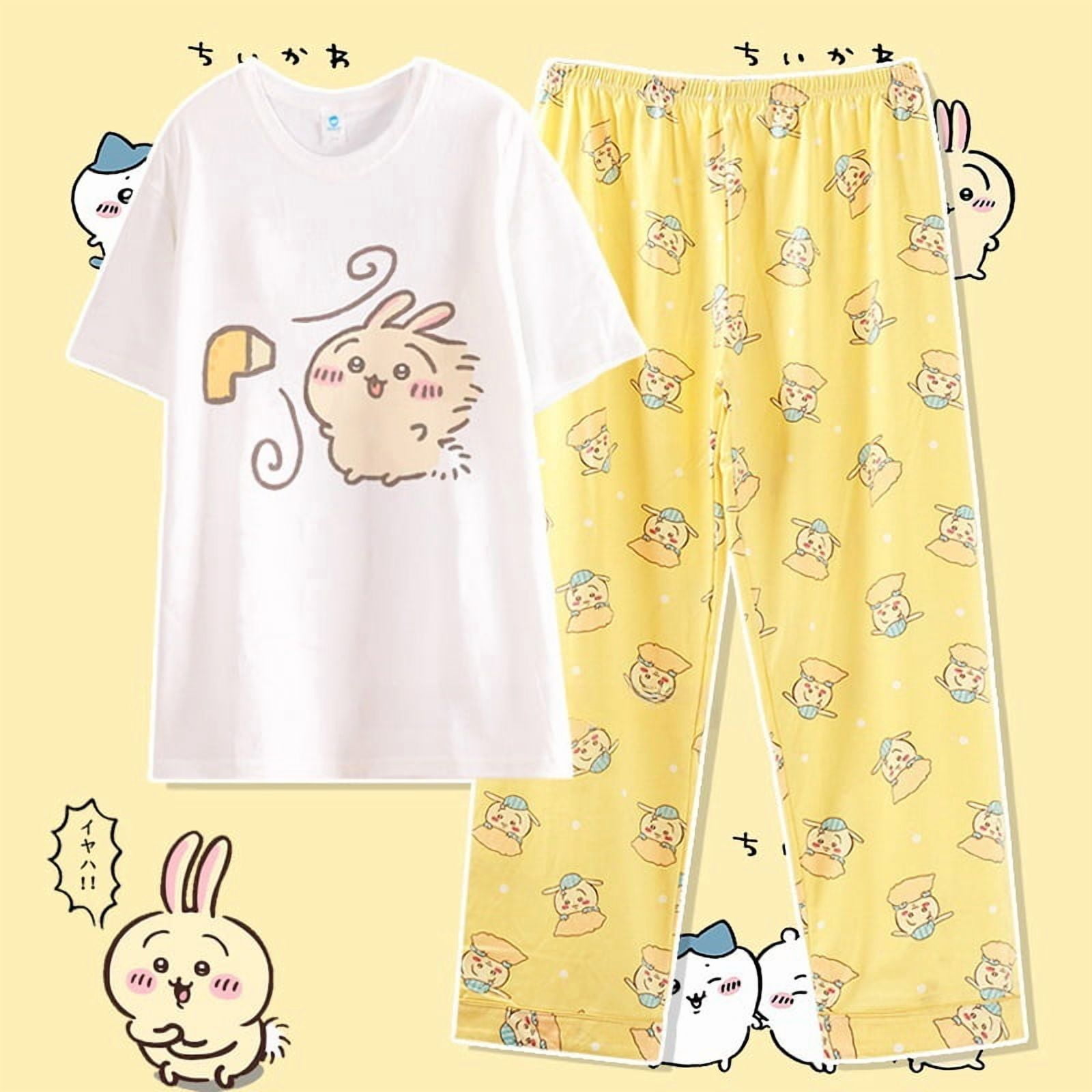 Anime Cartoon Chiikawa Usagi Hachiware Sleepwear Summer New Pure Cotton ...