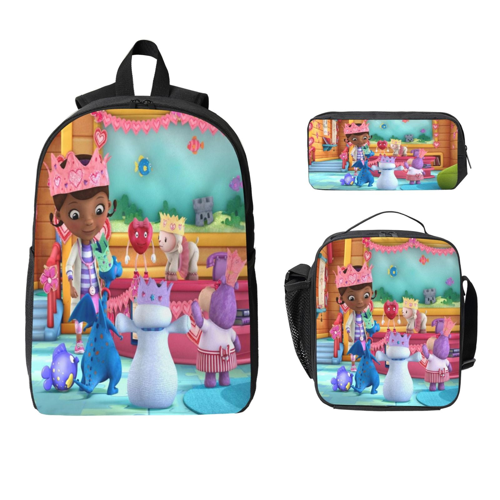 Anime Cartoon Doc Mcstuffins 3pcs Game Backpack Set, 17inch Daypack ...