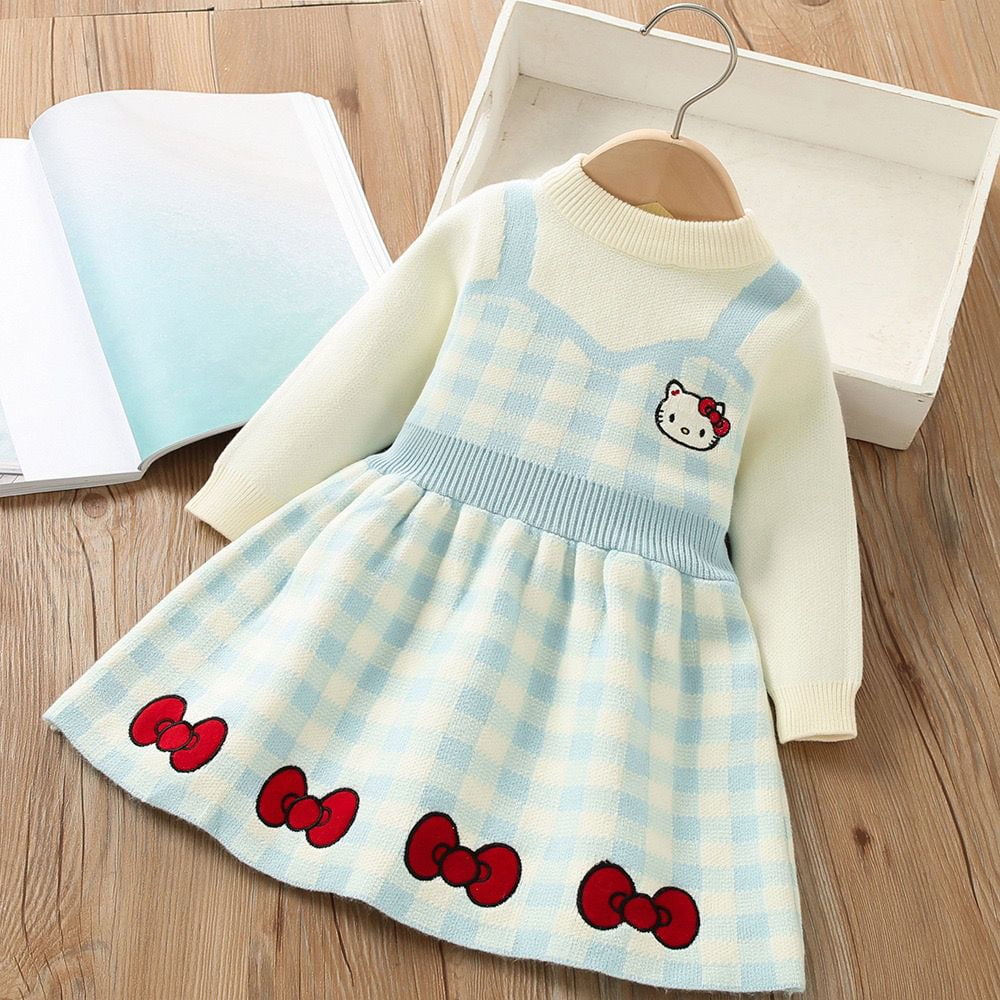 Anime Cartoon Hellokittyed Autumn and Winter New Girls Fake Two-Piece ...