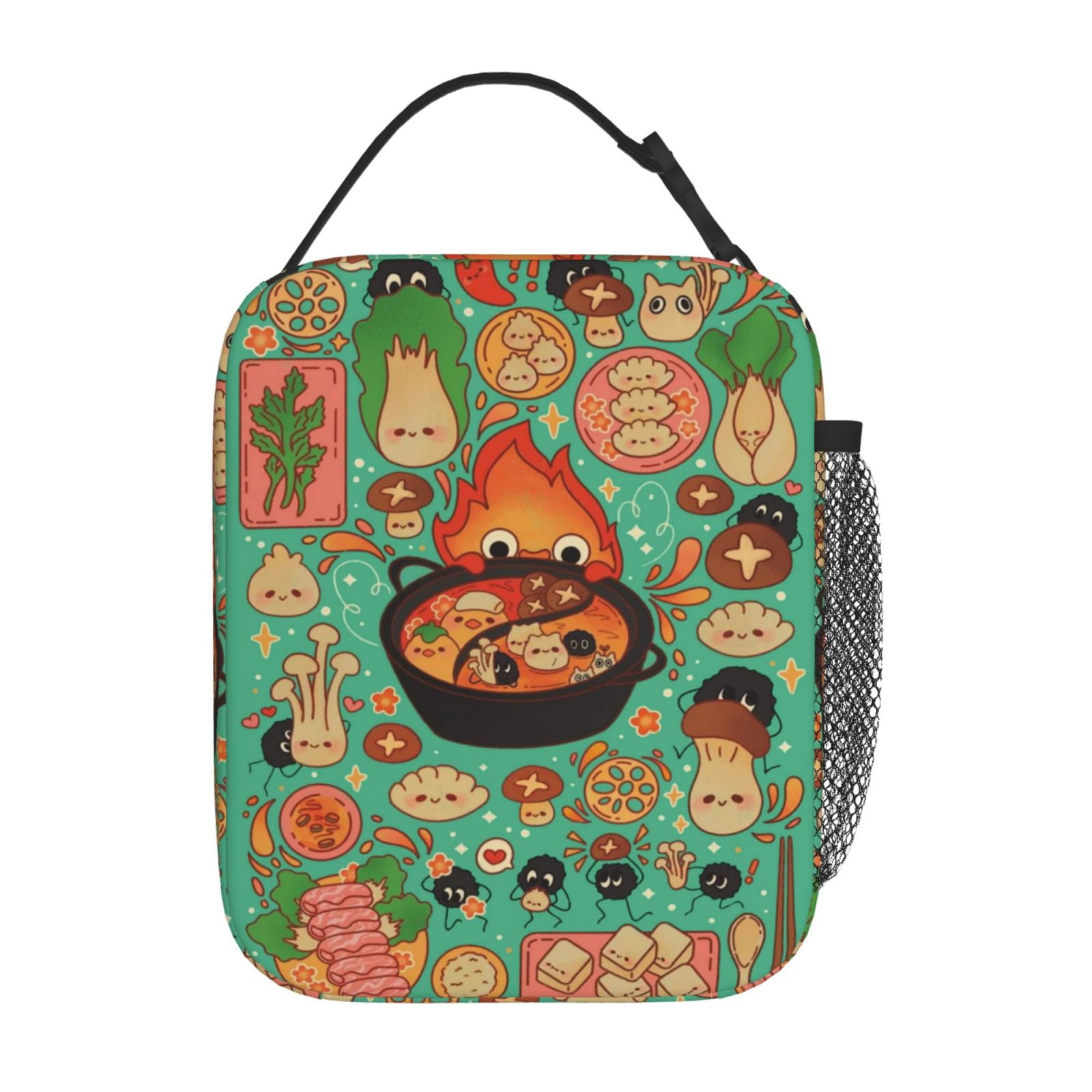 Howls Moving Castle Fire Lunch Box - Insulated Lunch Bag For Cute Lunch ...