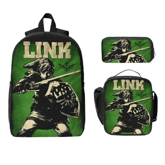 Anime Cartoon Majora'S Mask Zelda 3pcs Game Backpack Set, 17inch ...