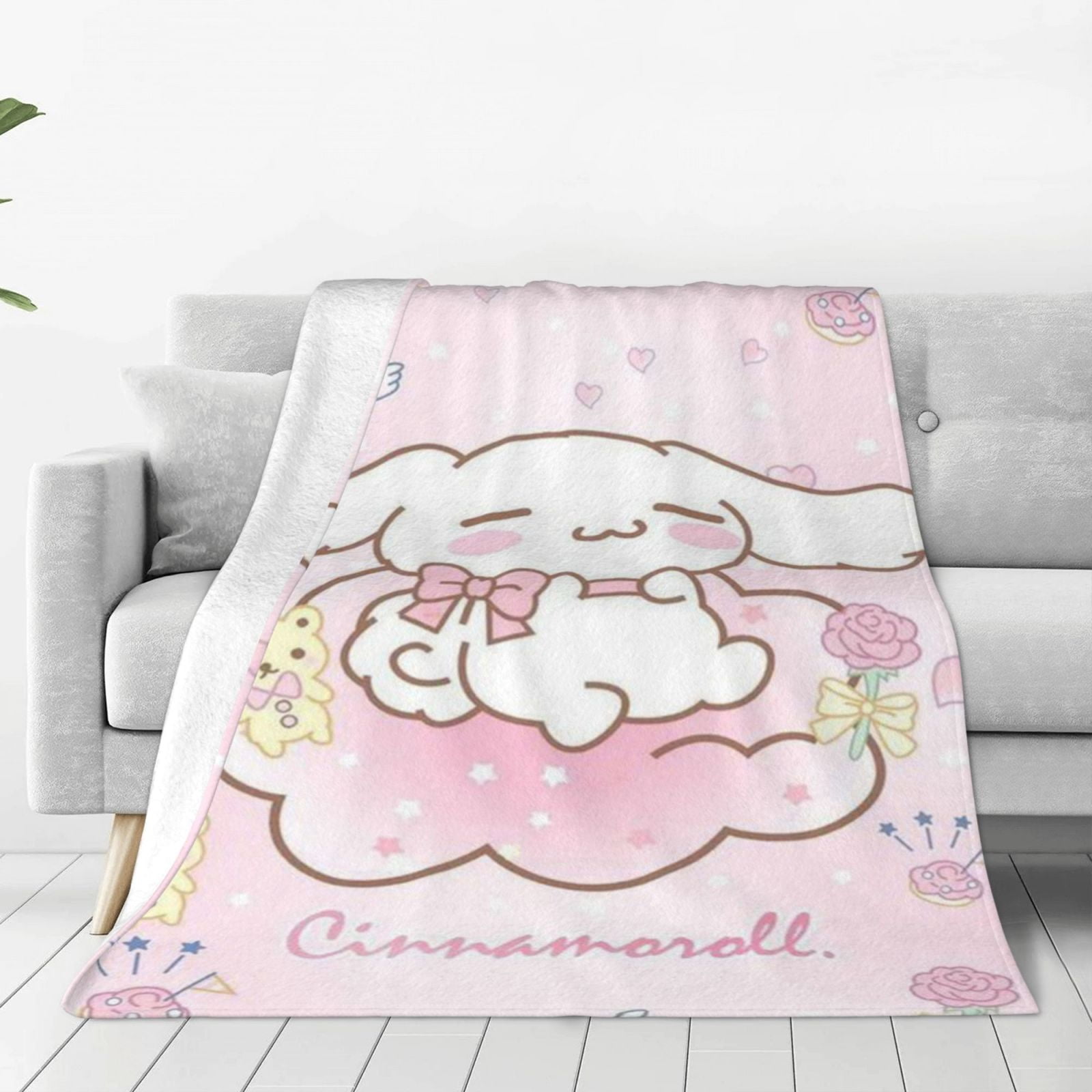 Anime Cartoon Throw Blanket Cinnamoroll Throw Blanket For Couch Sofa ...