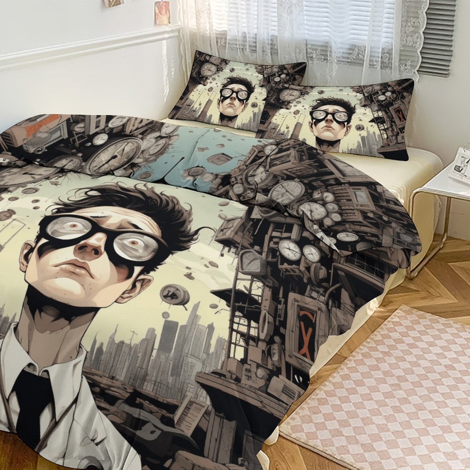 Anime Castle Bedding Sets Twin Duvet Cover 3 Piece Cute Bed Set for ...