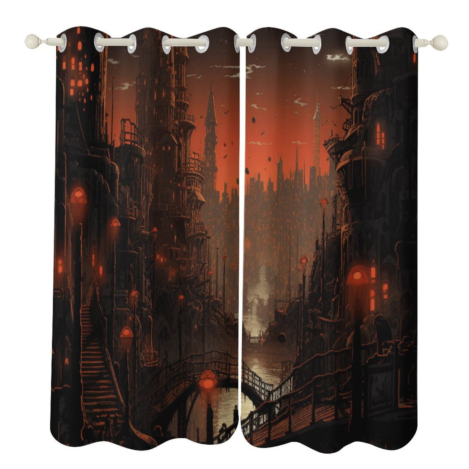 Anime Castle Blackout Curtains for Bedroom Curtains Insulated Room ...