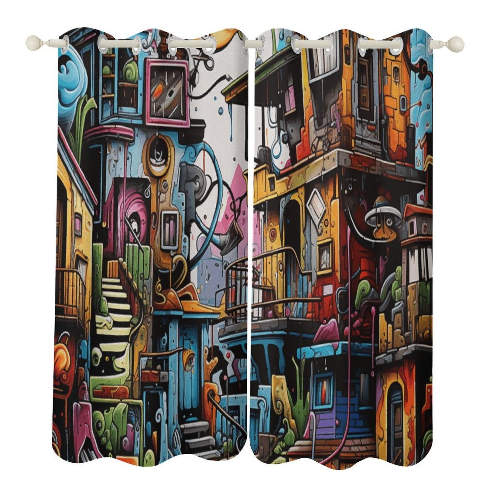 Anime Castle Modern Window for Living Room Curtains for Child Bedroom ...