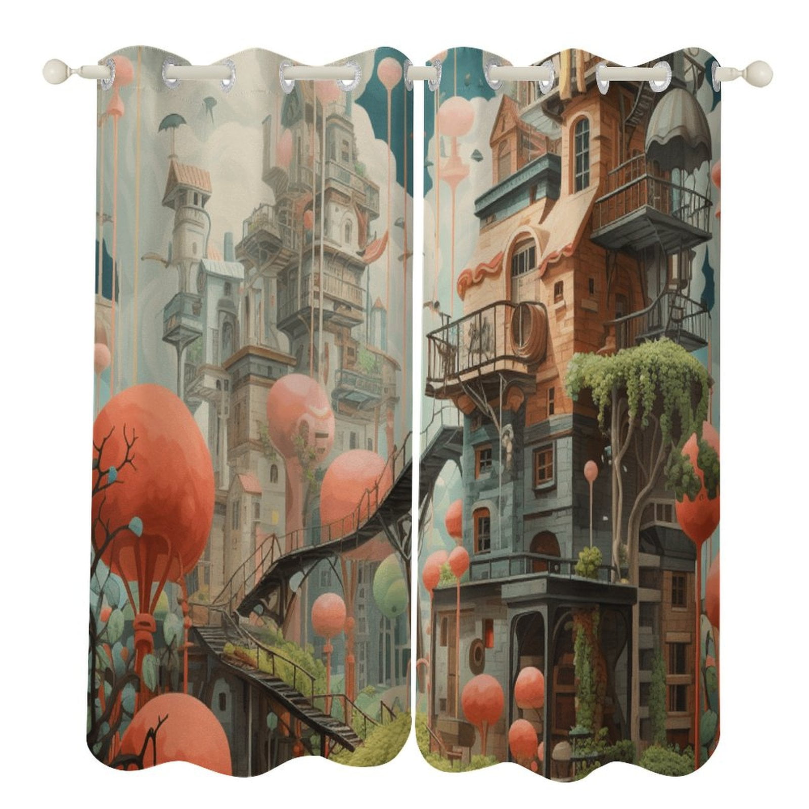 Anime Castle Modern Window for Living Room Curtains for Child Bedroom ...