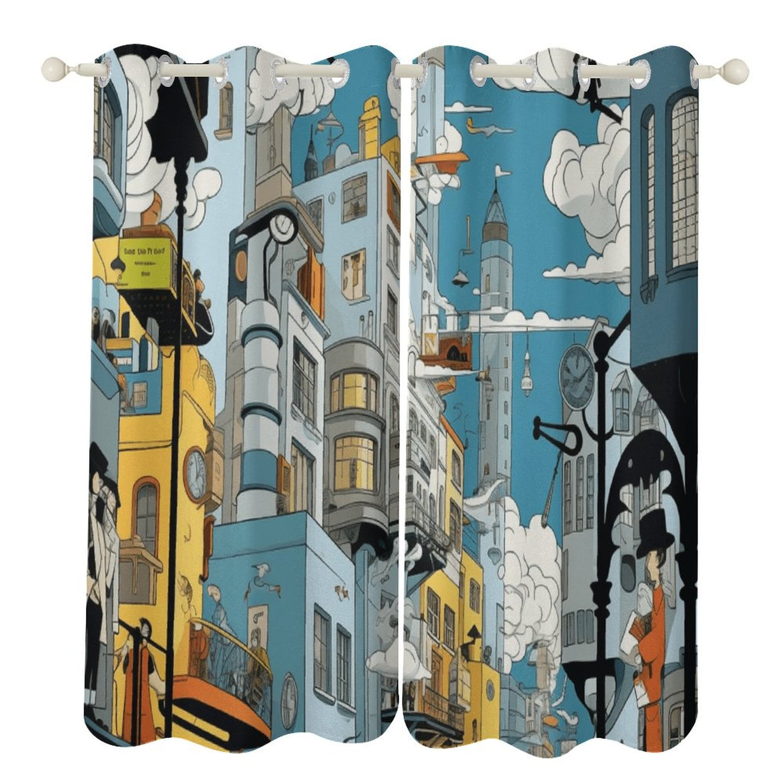 Anime Castle Modern Window for Living Room Curtains for Child Bedroom ...