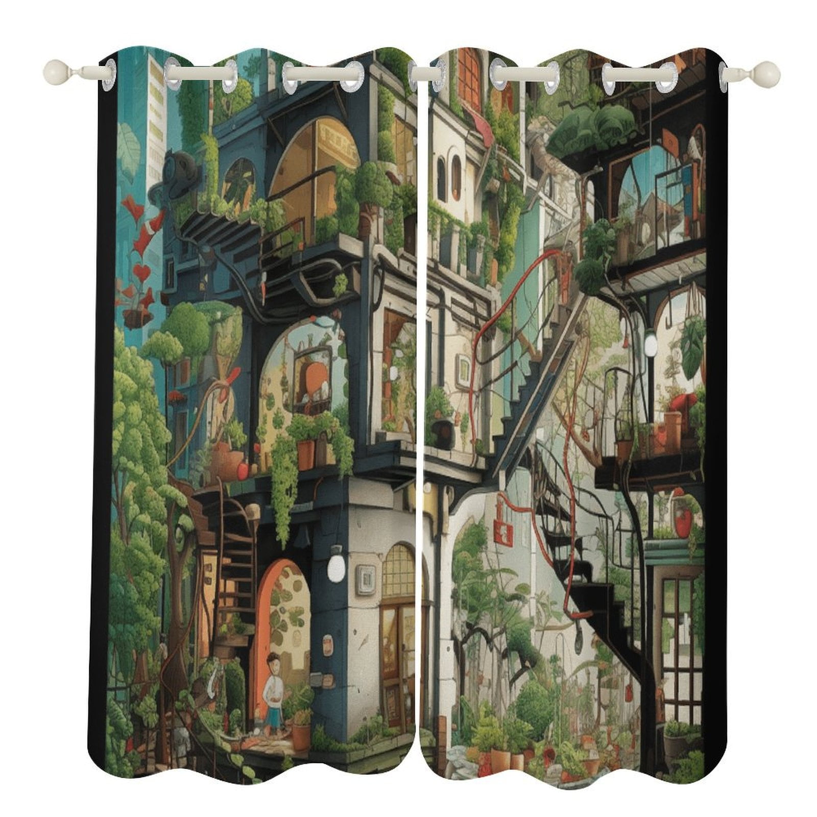 Anime Castle Modern Window for Living Room Curtains for Child Bedroom ...